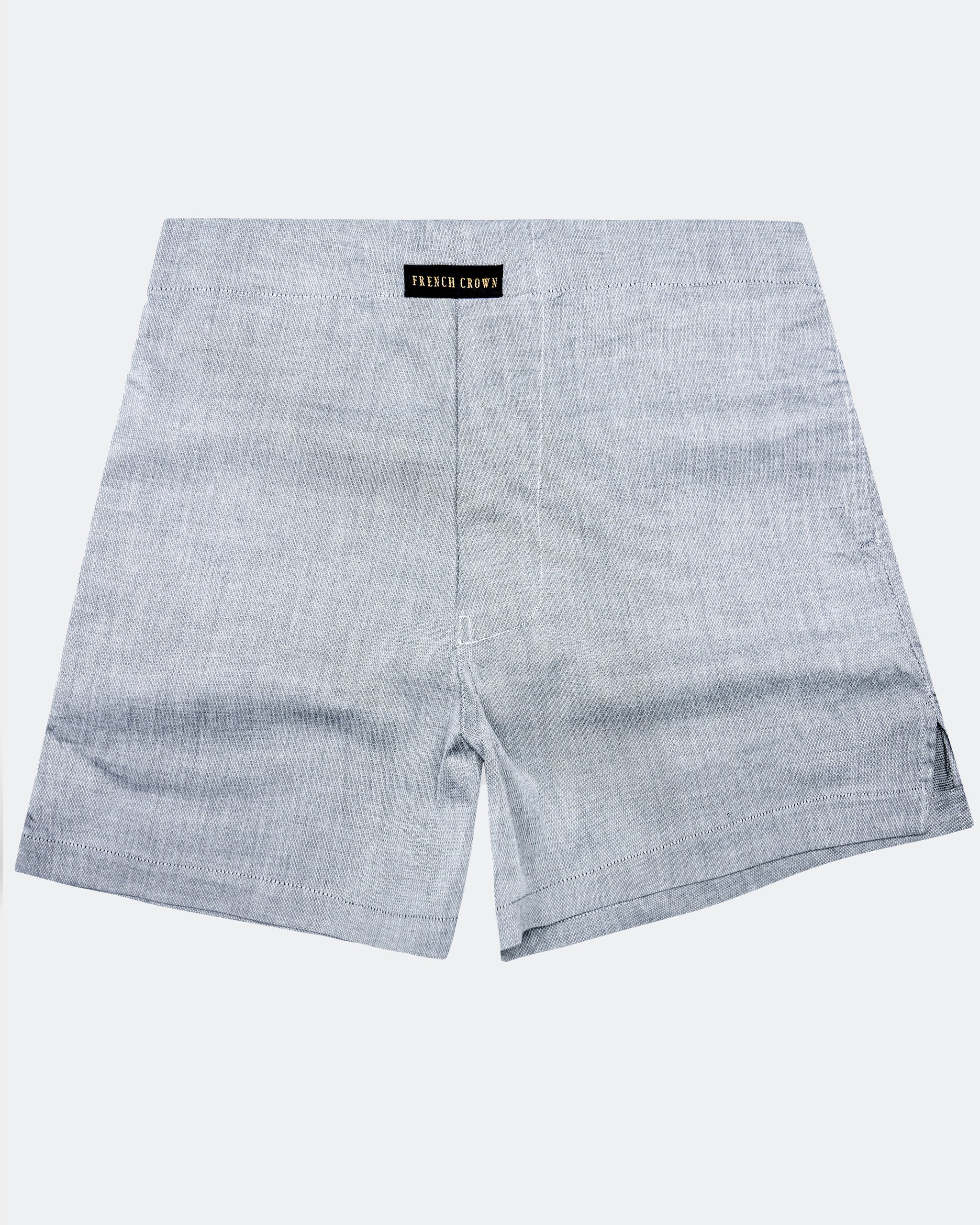 Spun Pearl Gray Textured Premium Linen Boxers For Man