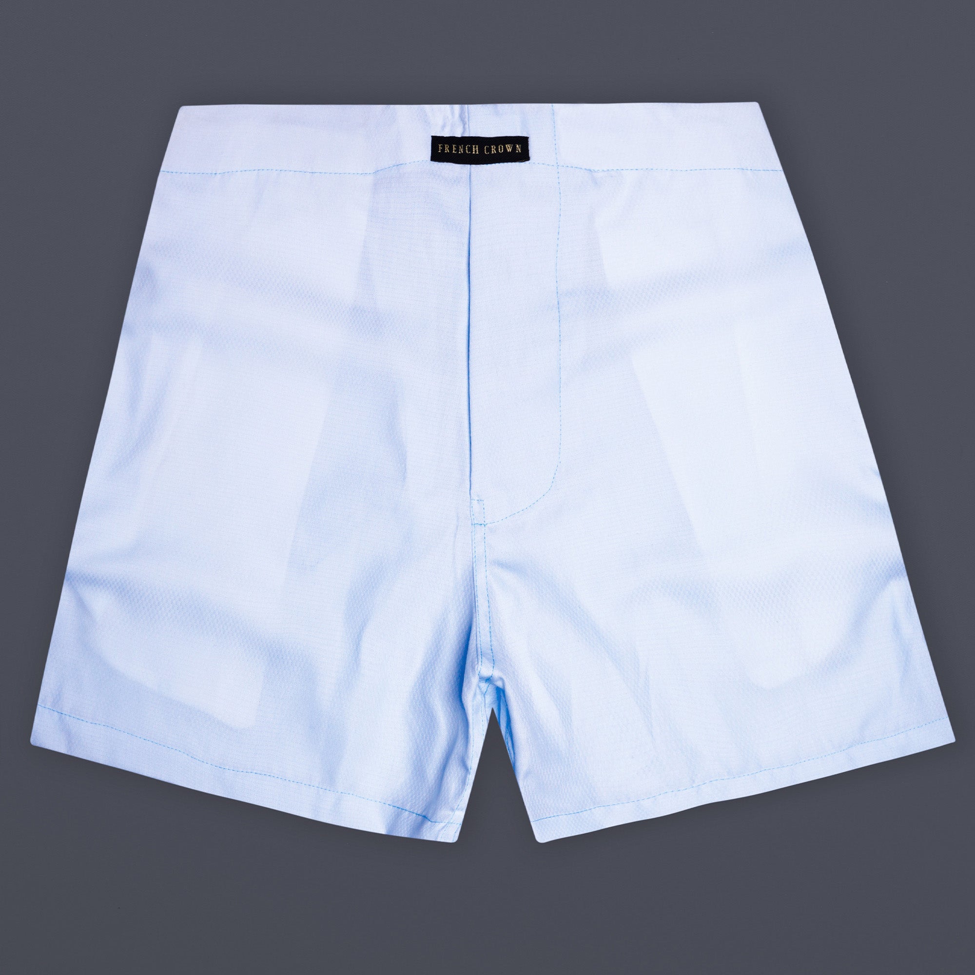 Mercury Blue Textured Premium Linen Boxers For Man