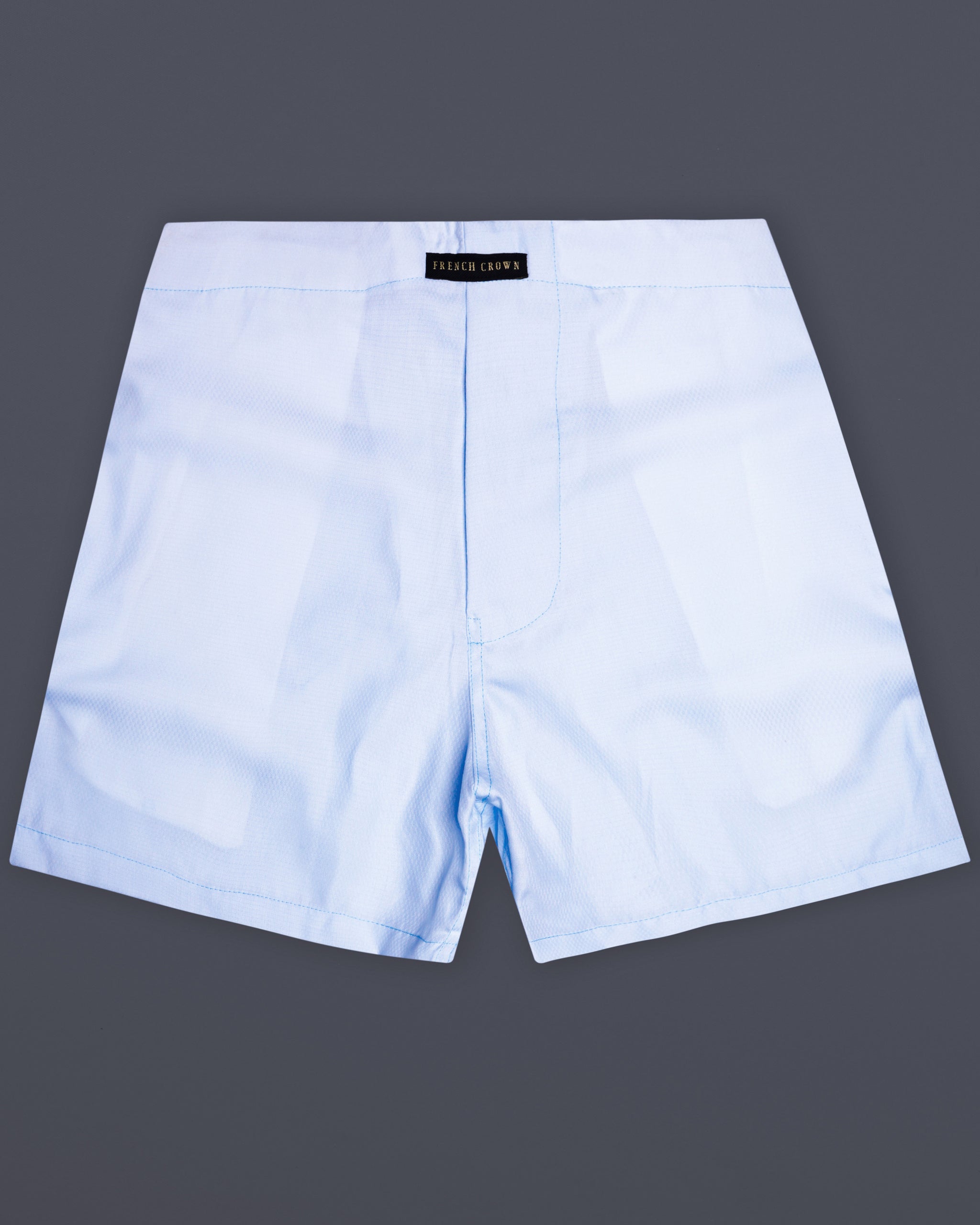 Mercury Blue Textured Premium Linen Boxers For Man
