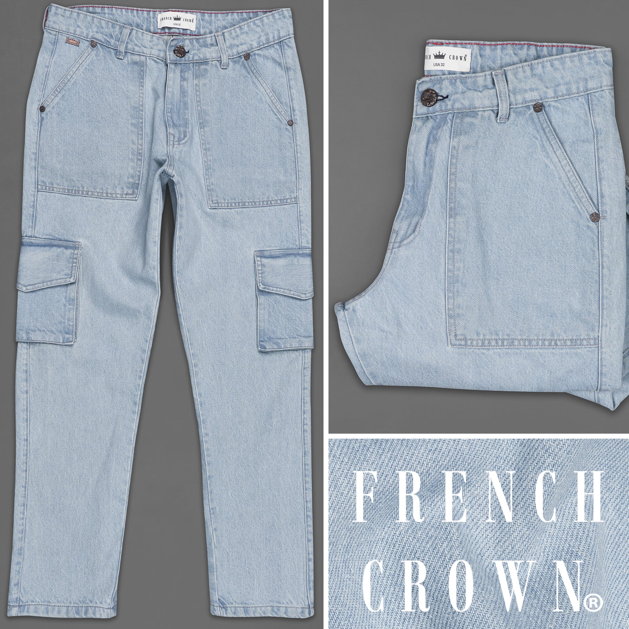 Casper Blue Slim Fit Mid-Rise Clean Look Denim Jeans