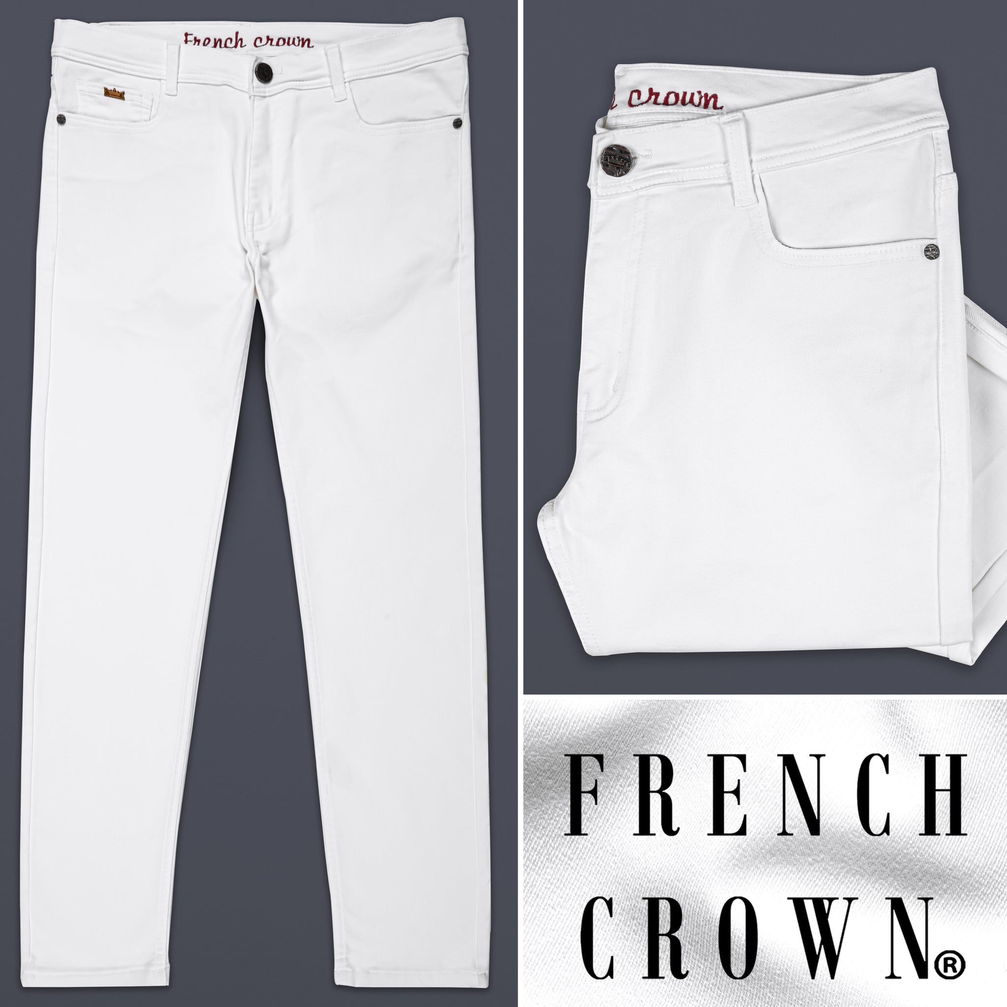 Bright White Slim Fit Mid-Rise Clean Look Denim Jeans