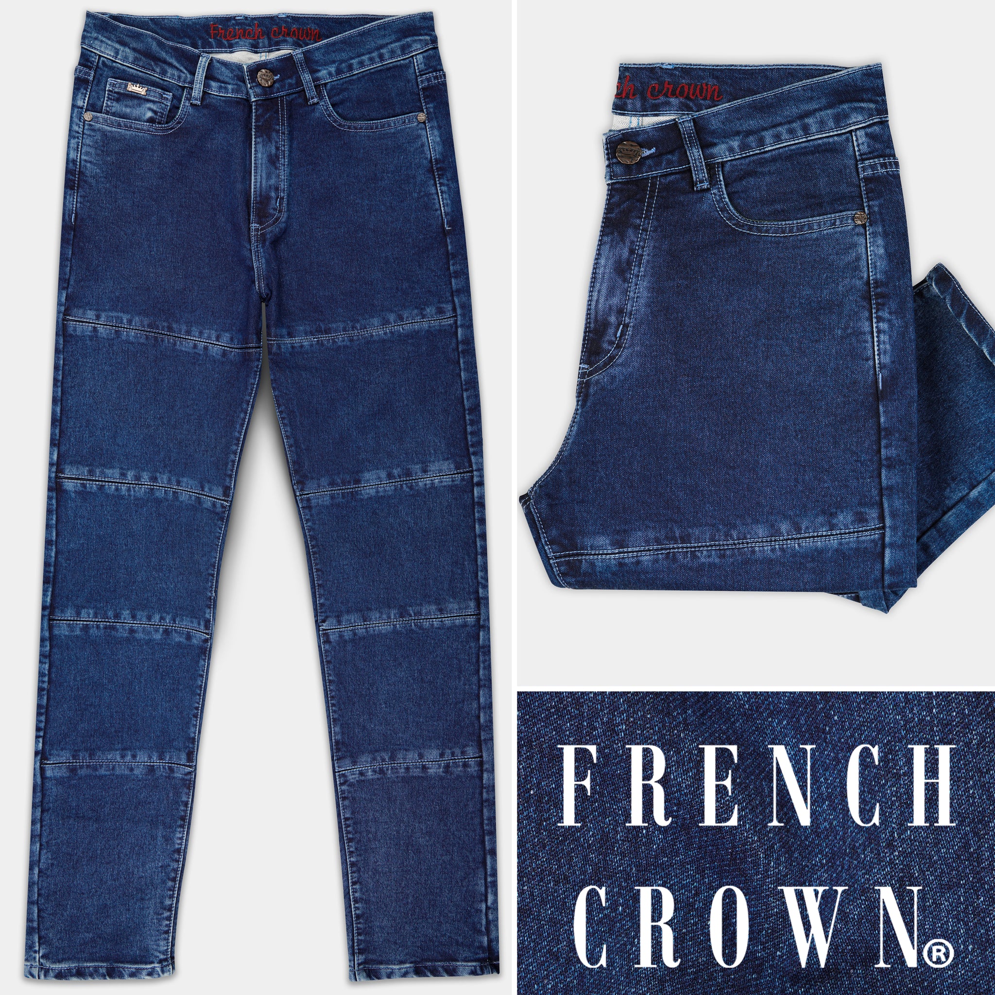 Downriver Blue Slim Fit Mid-Rise Clean Look Denim Jeans