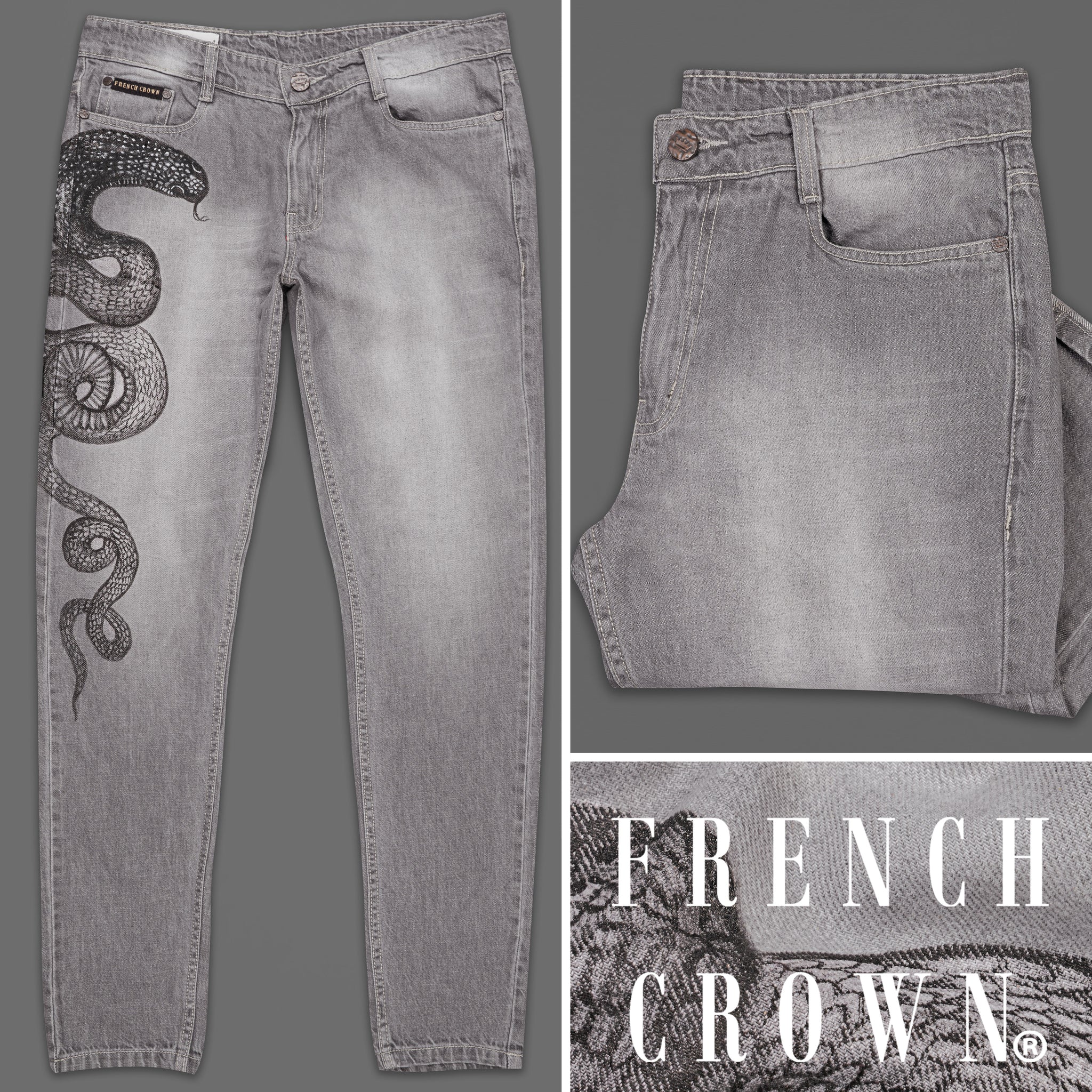 Monsoon Gray Slim Fit Mid-Rise Clean Look Denim Jeans