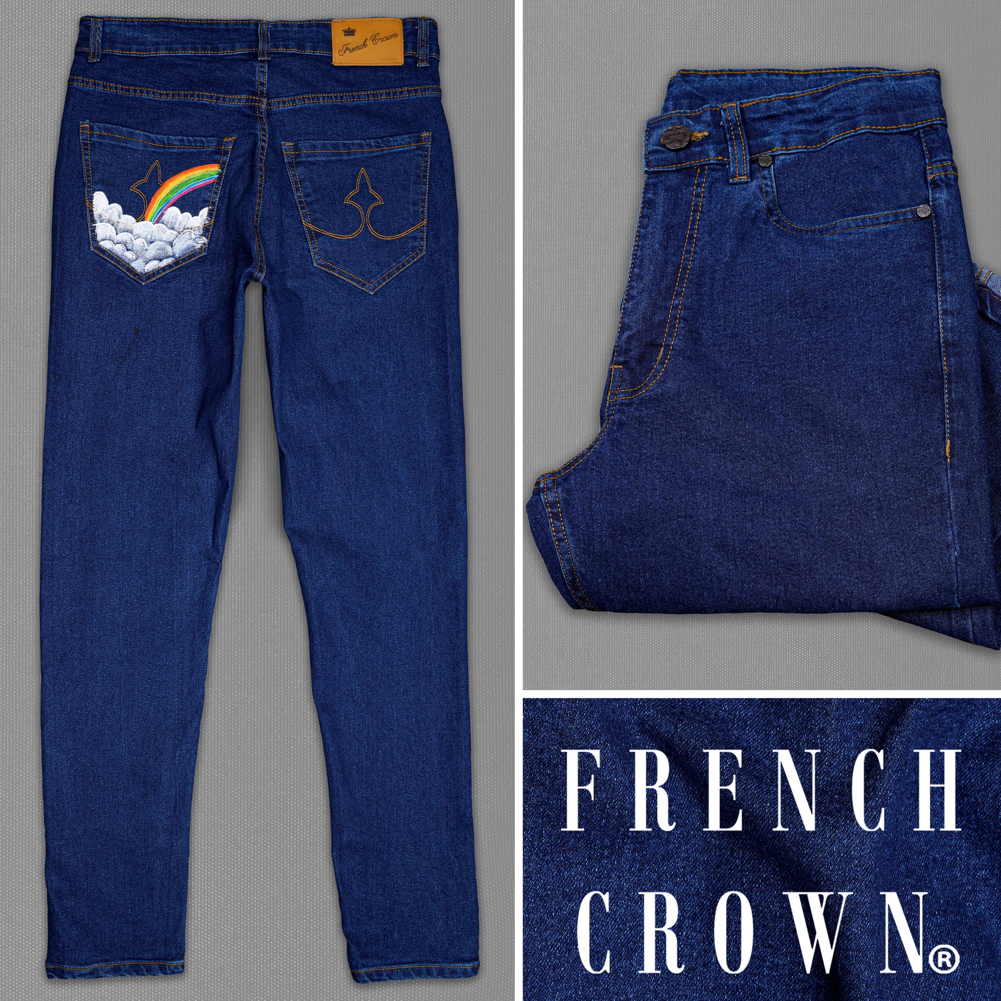 Downriver Blue Slim Fit Mid-Rise Clean Look Denim Jeans