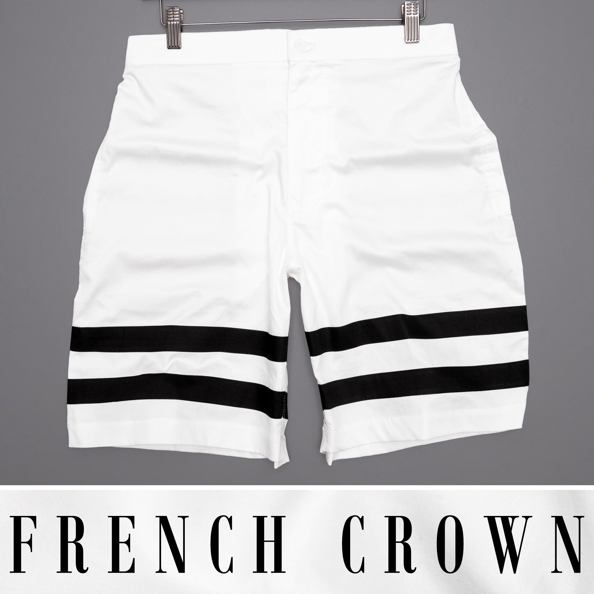White Plain-Solid Premium Cotton Shorts For Men