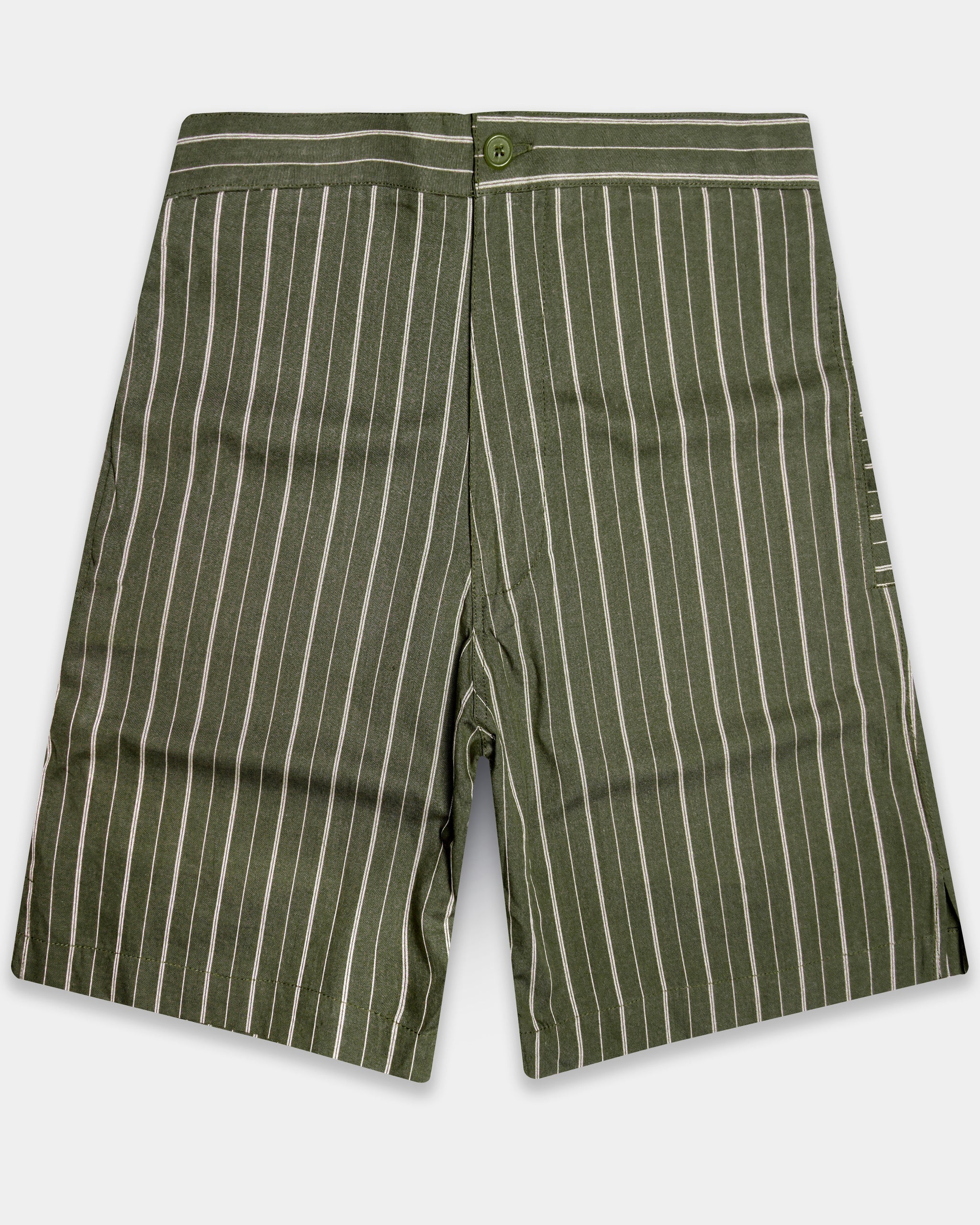 Beryl-Hemlock Green Solid Premium Cotton Shorts For Men