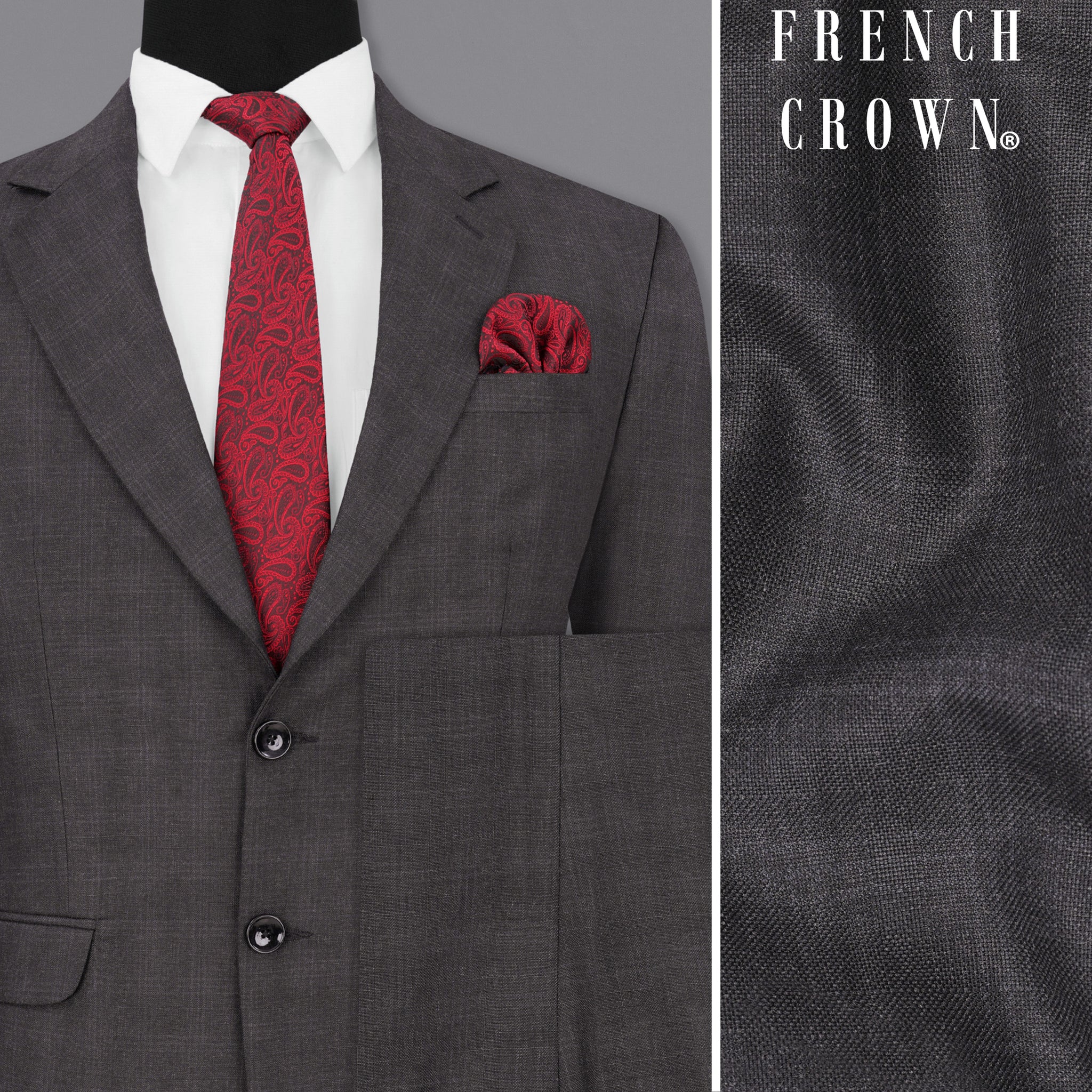Iridium Gray Checks-Plaid Premium Terry-Rayon Single Breasted Suits for ...