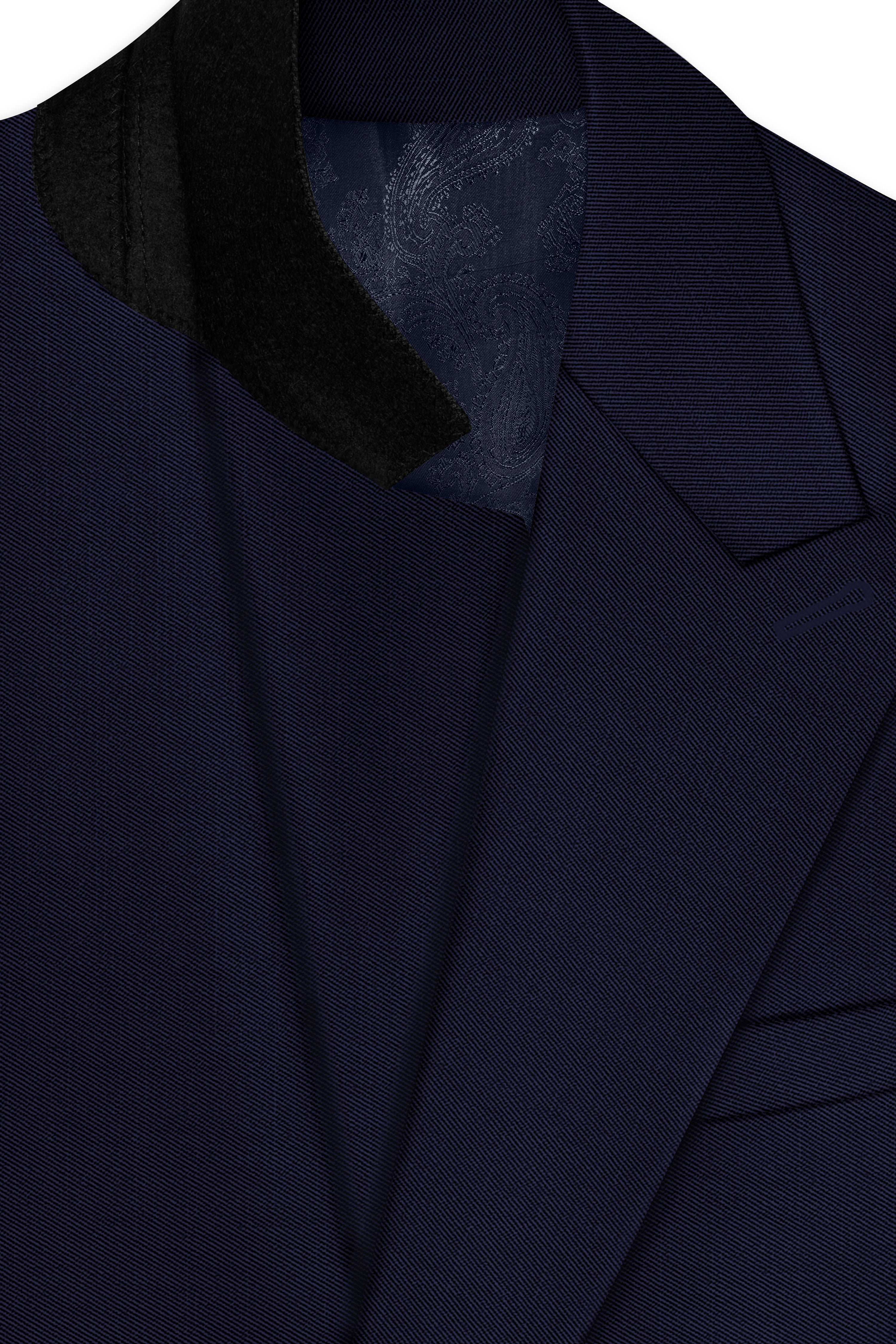 Haiti Blue Textured Premium Terry Rayon Single-Breasted-Suits for Men.