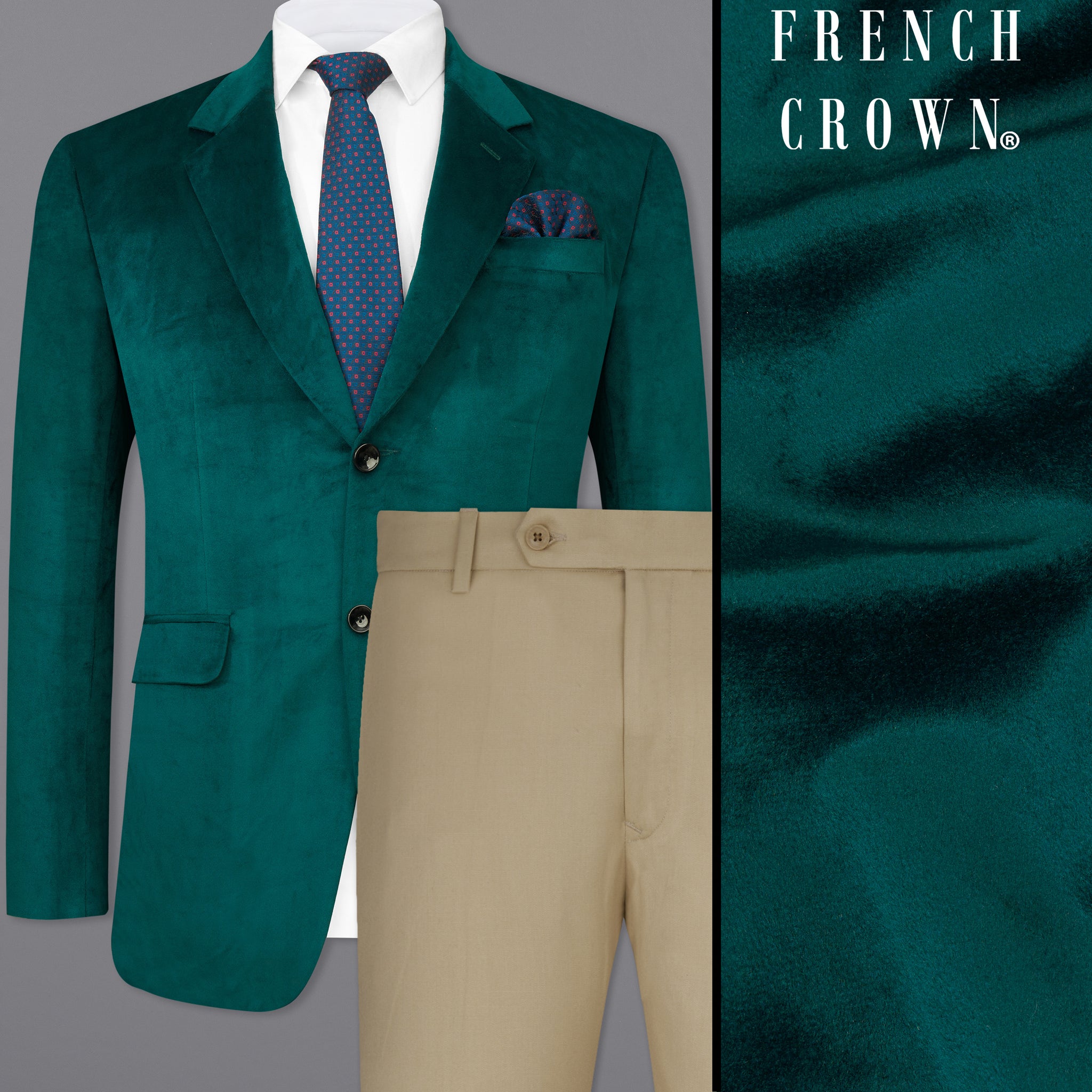 Burnham Green Textured Premium Single Breasted Suits for Men.