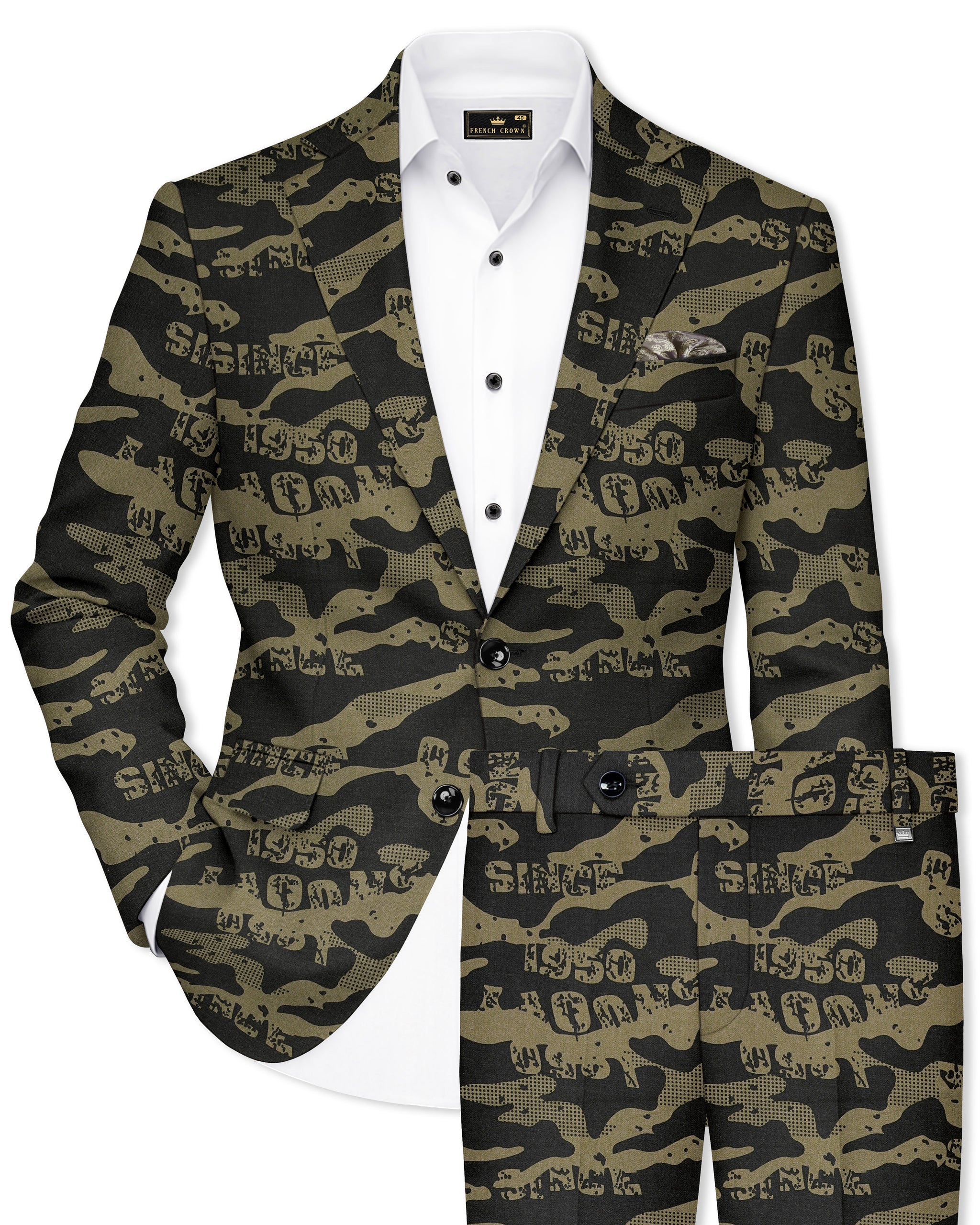 Jade Black and Woodland Green Prints Premium Cotton Single Breasted ...