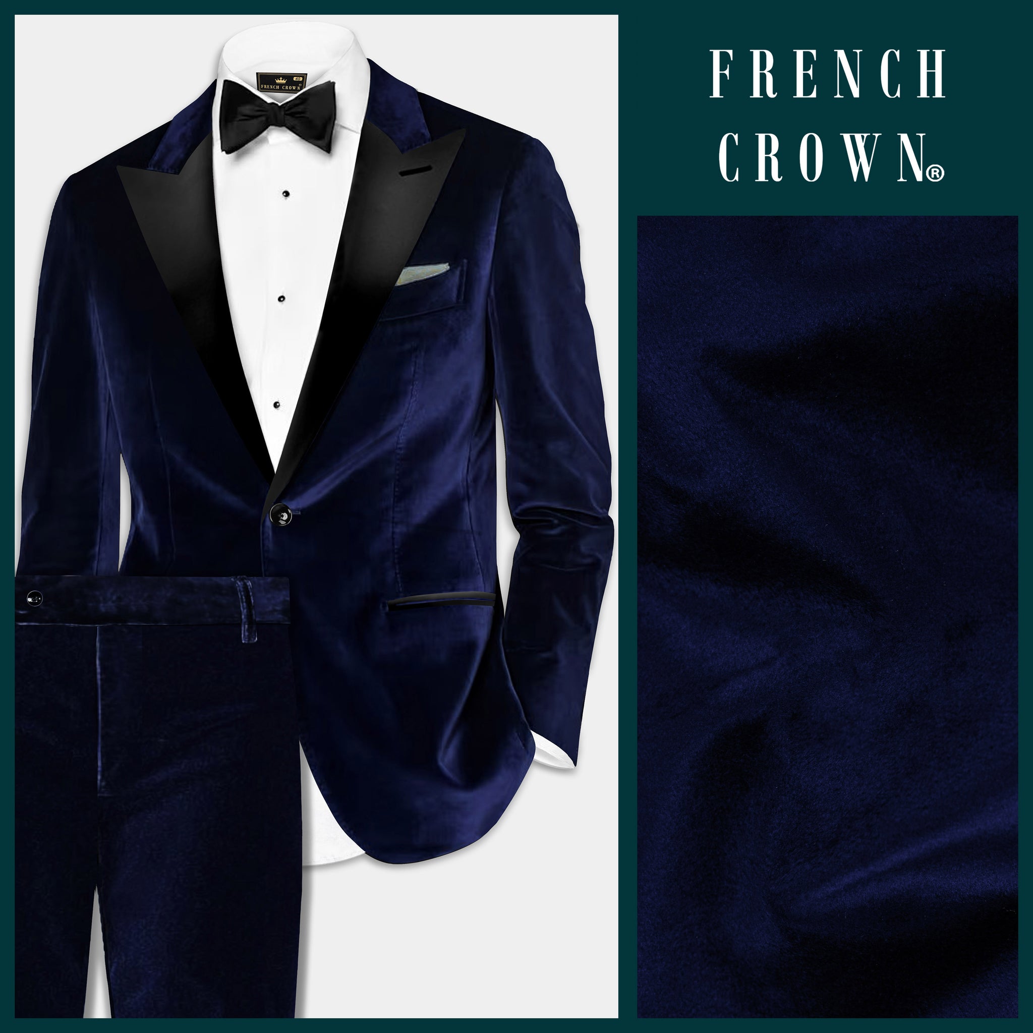 Celestial Blue-Azure Blue Textured Premium Velvet Tuxedo-Suit for Men.