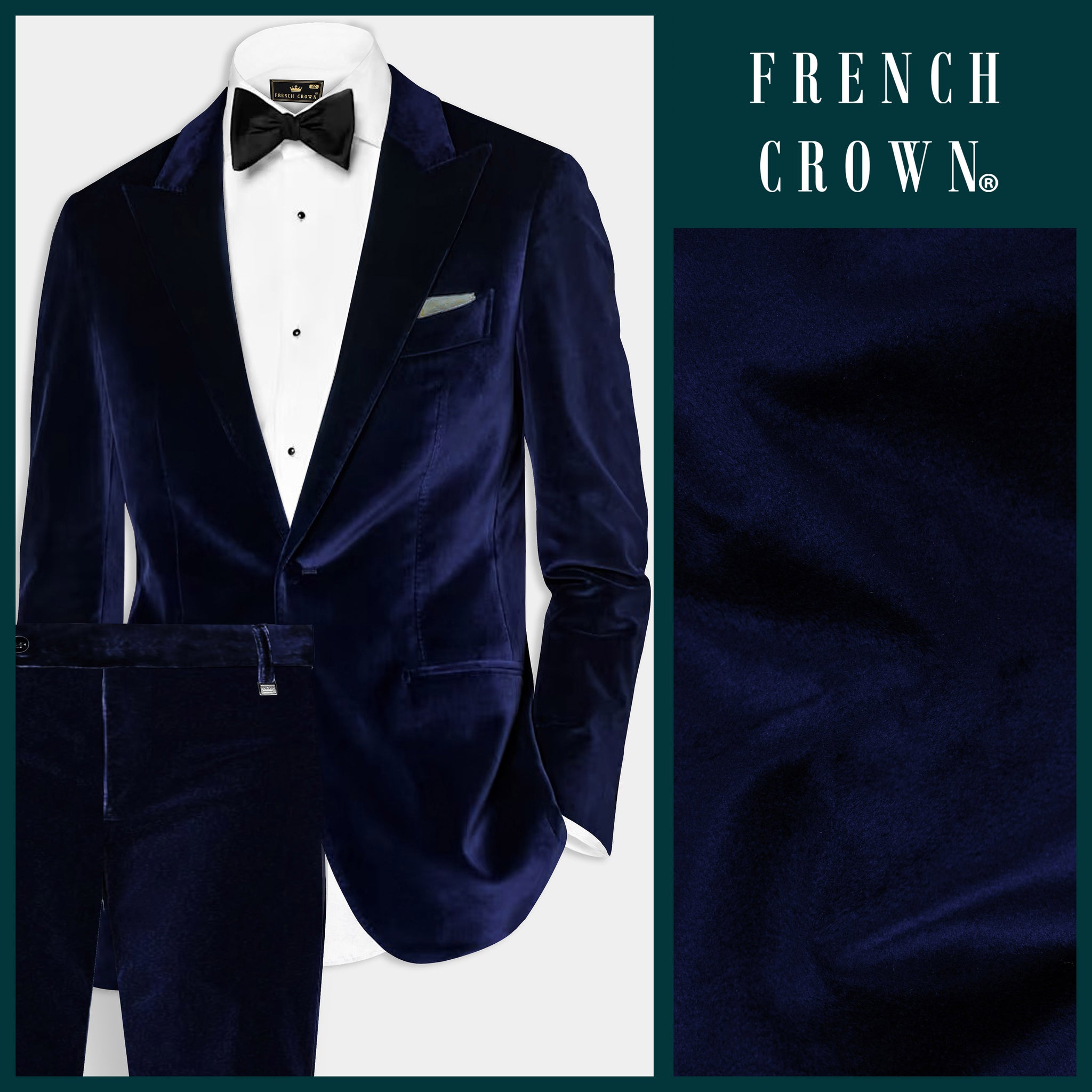 Celestial Blue-Azure Blue Textured Premium Velvet Single Breasted Suit ...