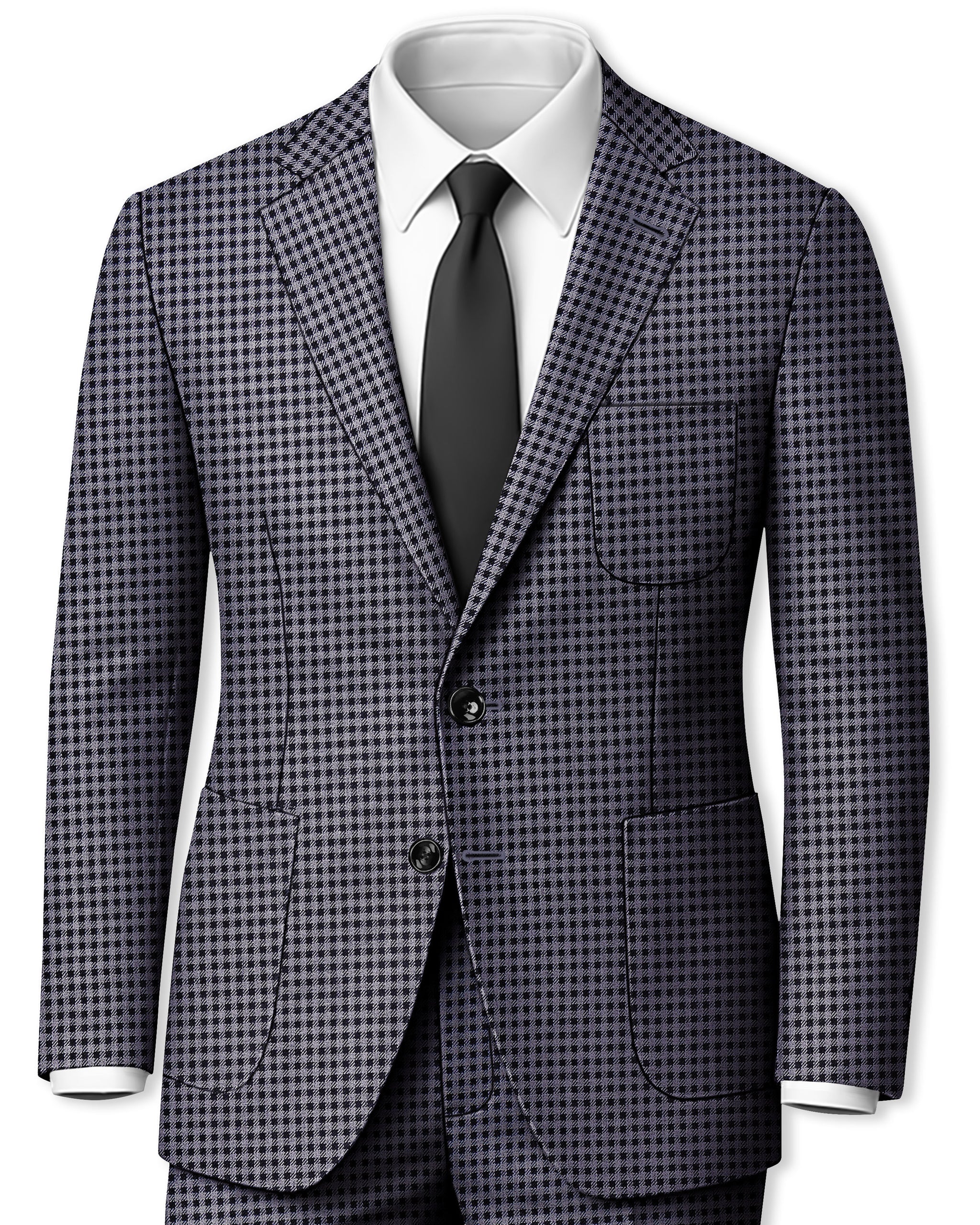Zenith-Mirage Blue And venus Gray Gingham Checks Plaid Premium Wool ...