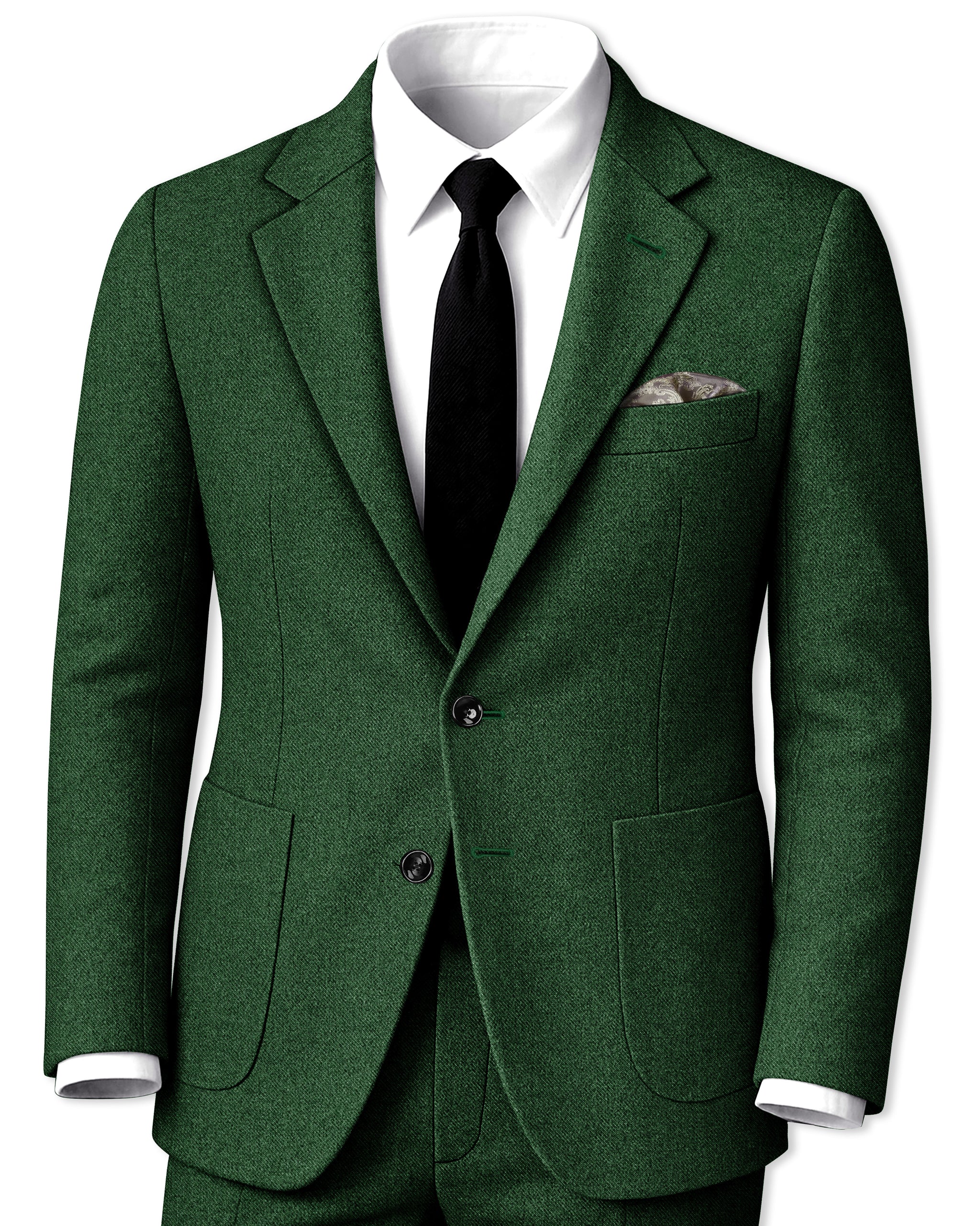 Virenza-Mystle Green Textured Tweed Premium Wool Rich Single Breasted ...