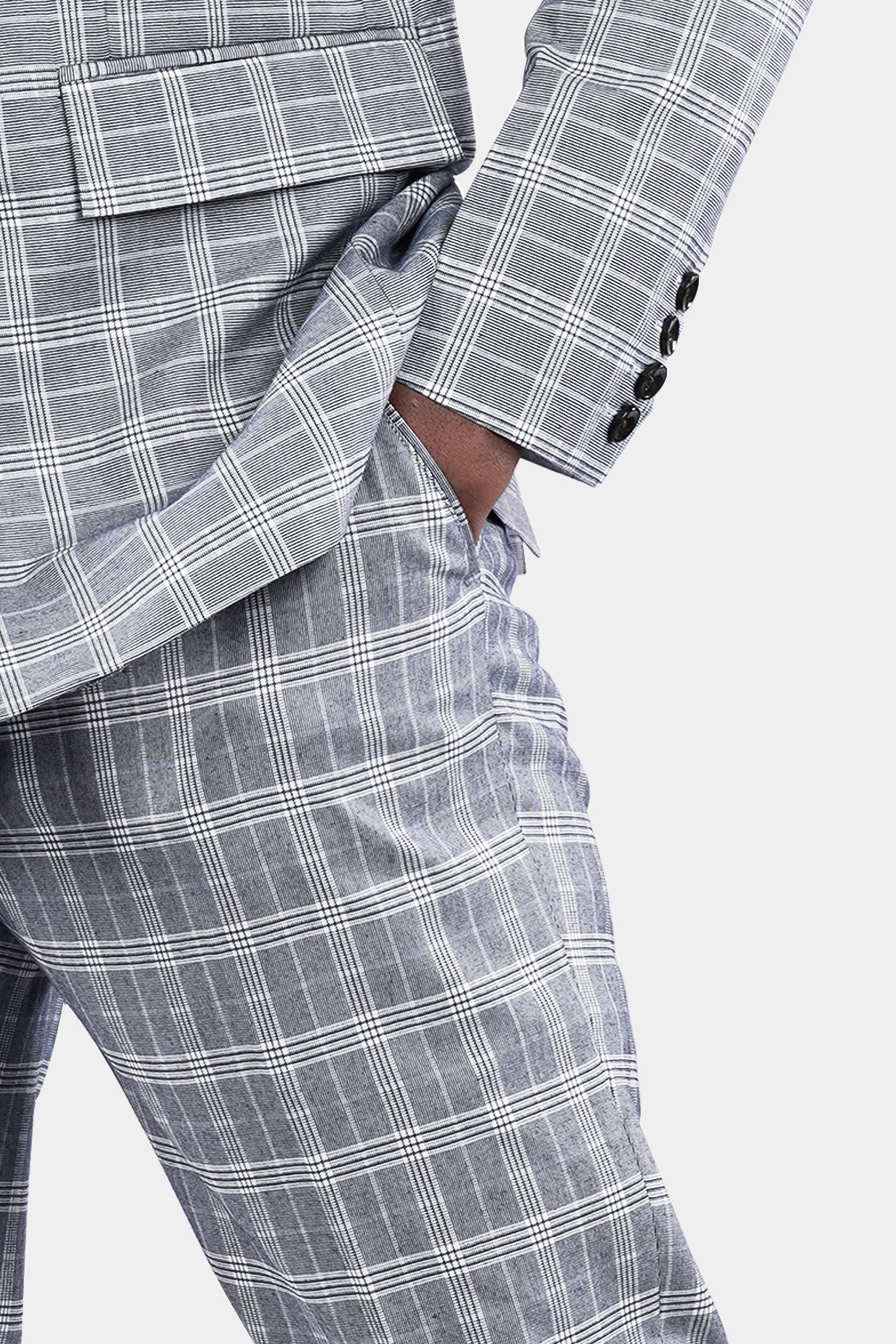 Monsoon Steel Gray Plaid Pant