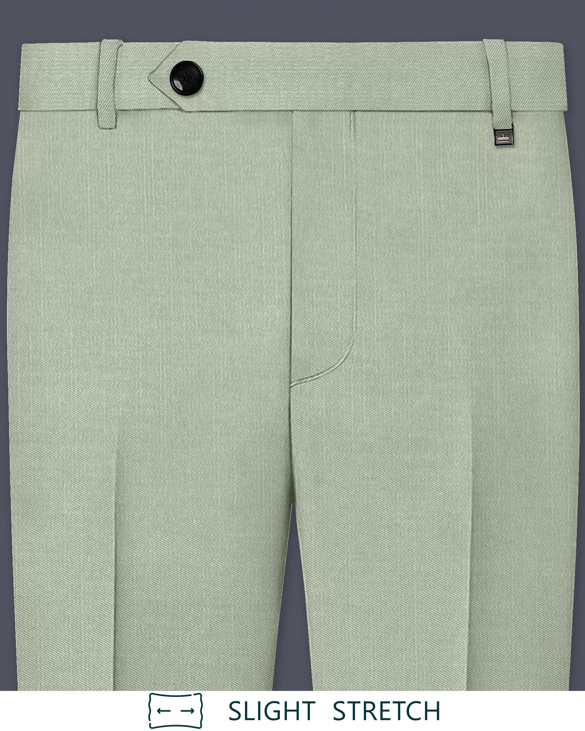 Spanish Green Solid Premium Wool Blend Pant For Men.