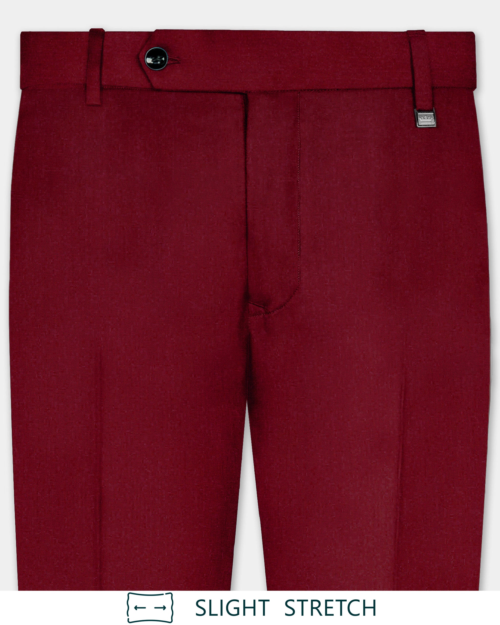 CrimsonAce-Cherry Red Solid Premium Wool Blend Pant For Men.