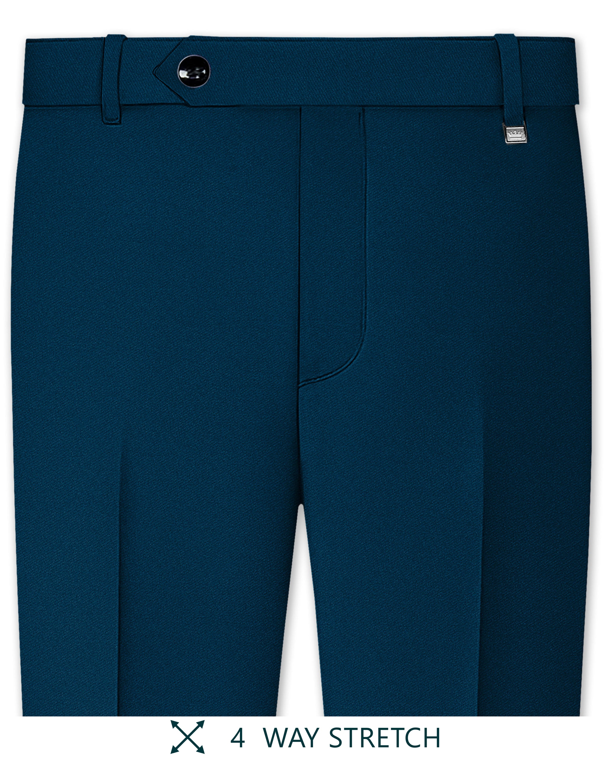 Aureblu-Korean Prussian Blue 4-Way StretchSolid Premium Wool Rich Pant ...