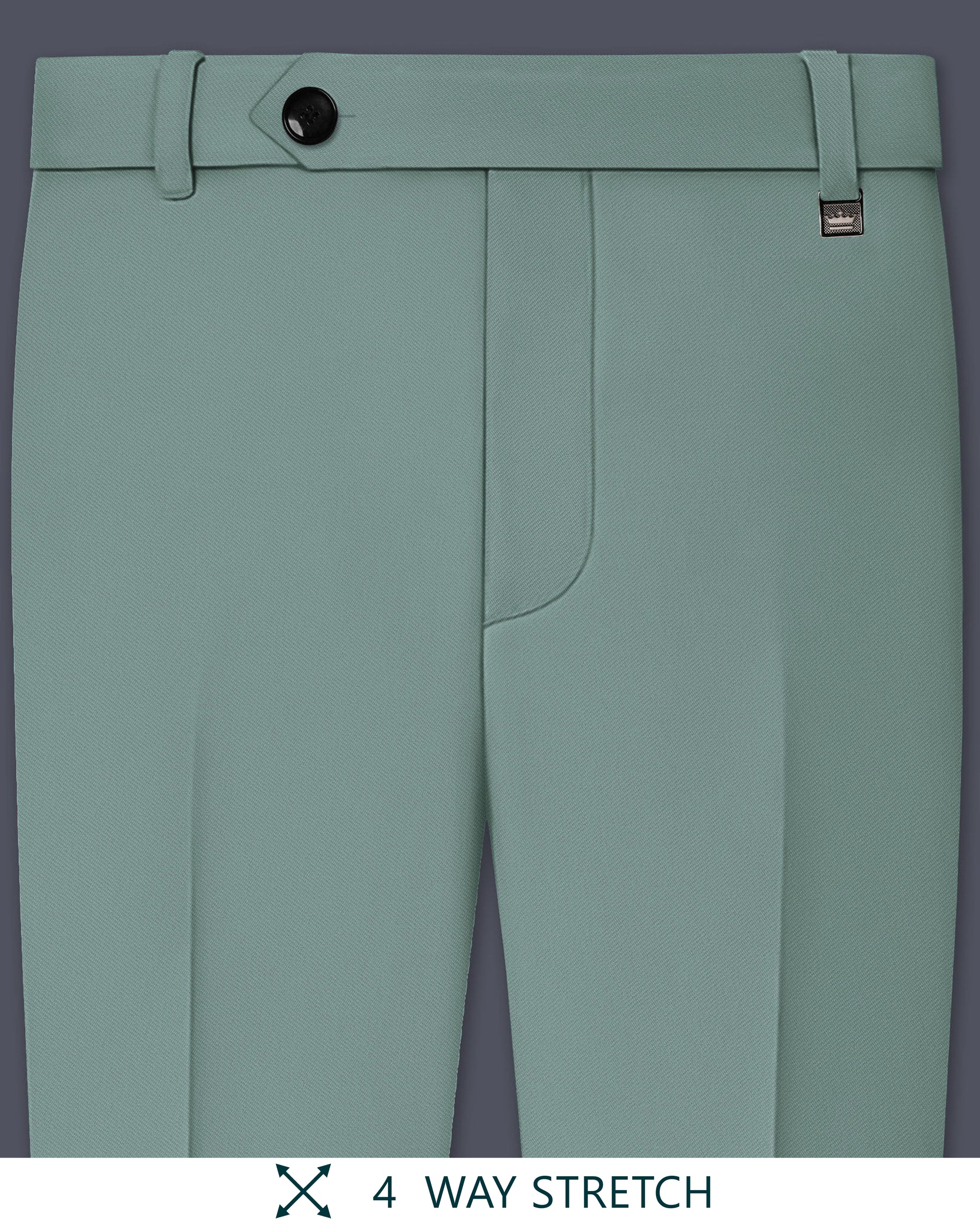 Verde-Korean Spanish Green Solid Premium Wool Rich Pant For Men.