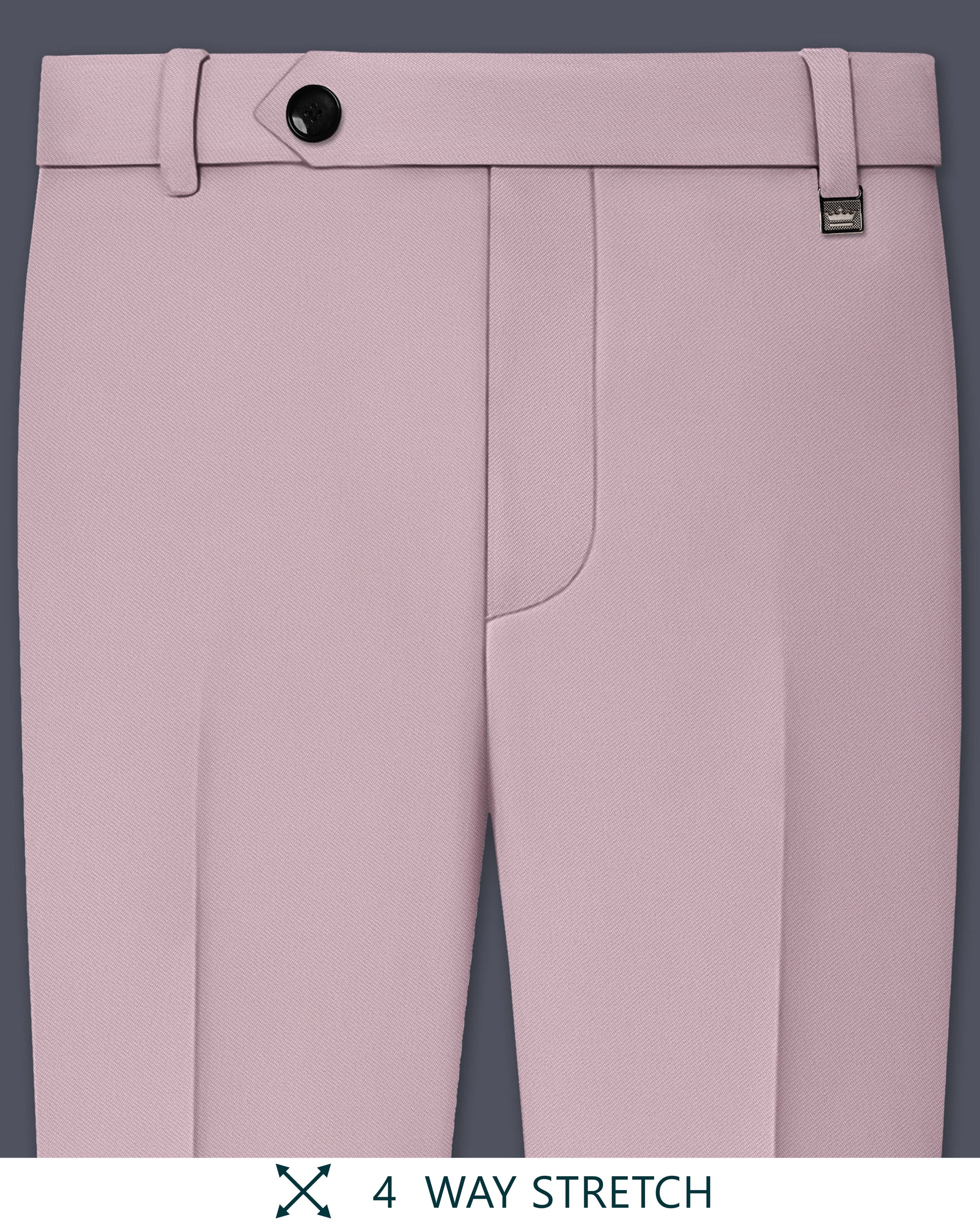 Allure-Korean Blossom Pink Solid Premium Wool Rich Pant For Men.