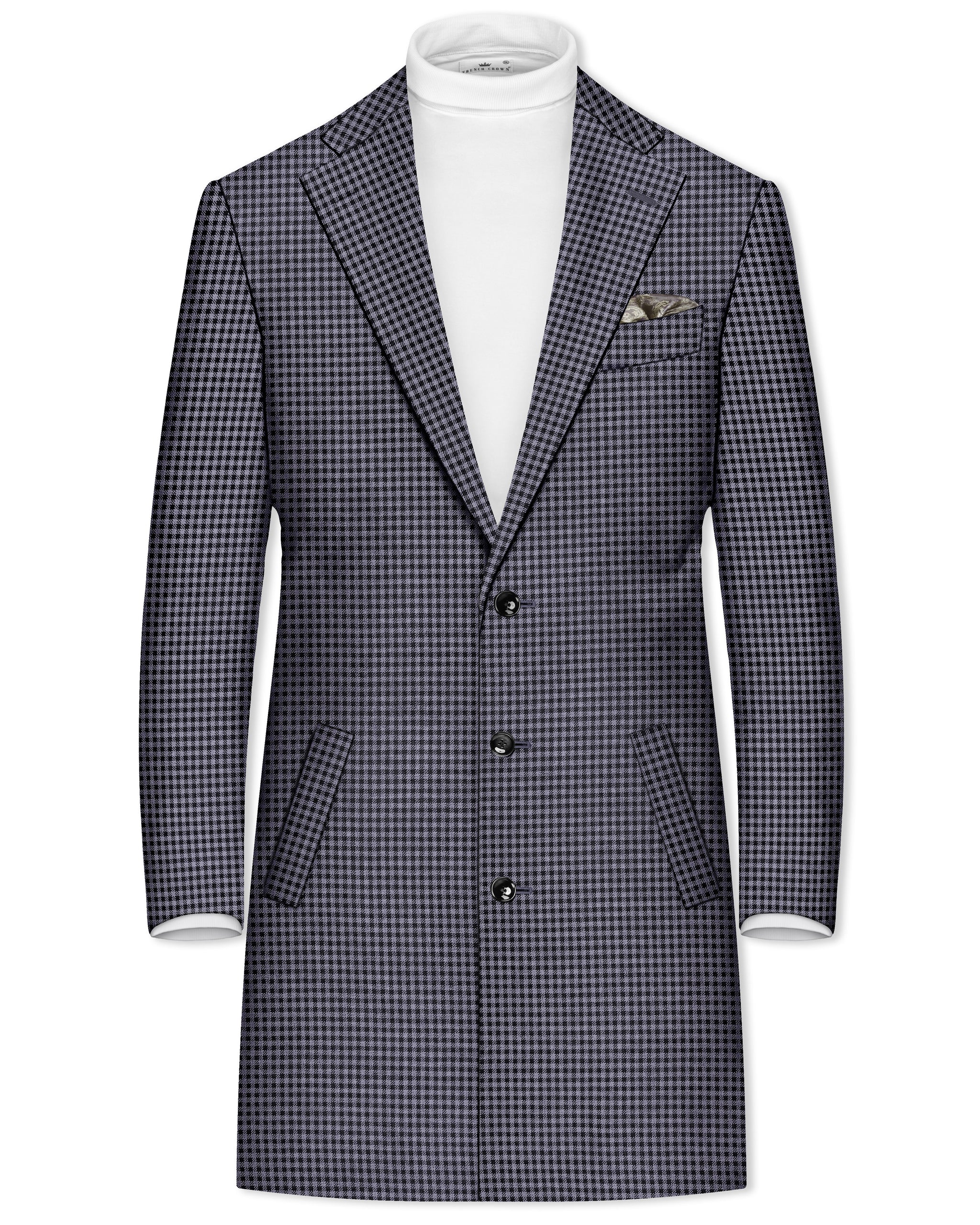 Zenith-Mirage Blue And venus Gray Gingham Checks Plaid Premium Wool ...