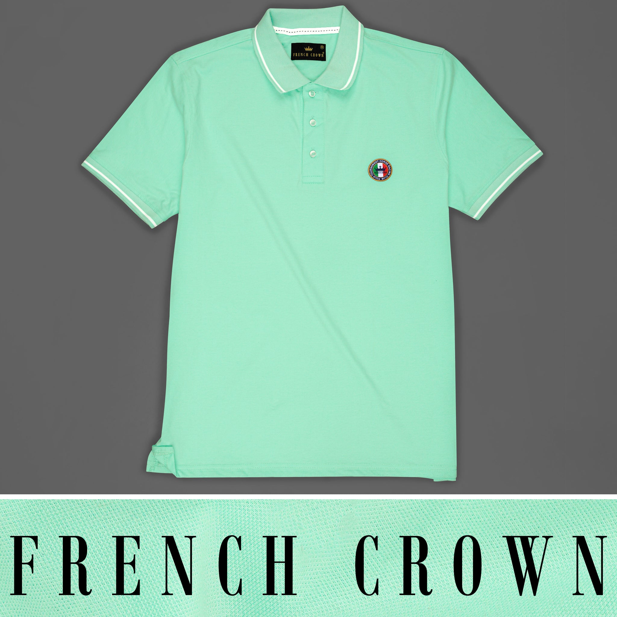 Magin Mint Green Half Sleeves Super Soft Premium Cotton Polo T-Shirt ...