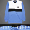 Moonstone Blue with White and Black Block Full Sleeves Super Soft ...