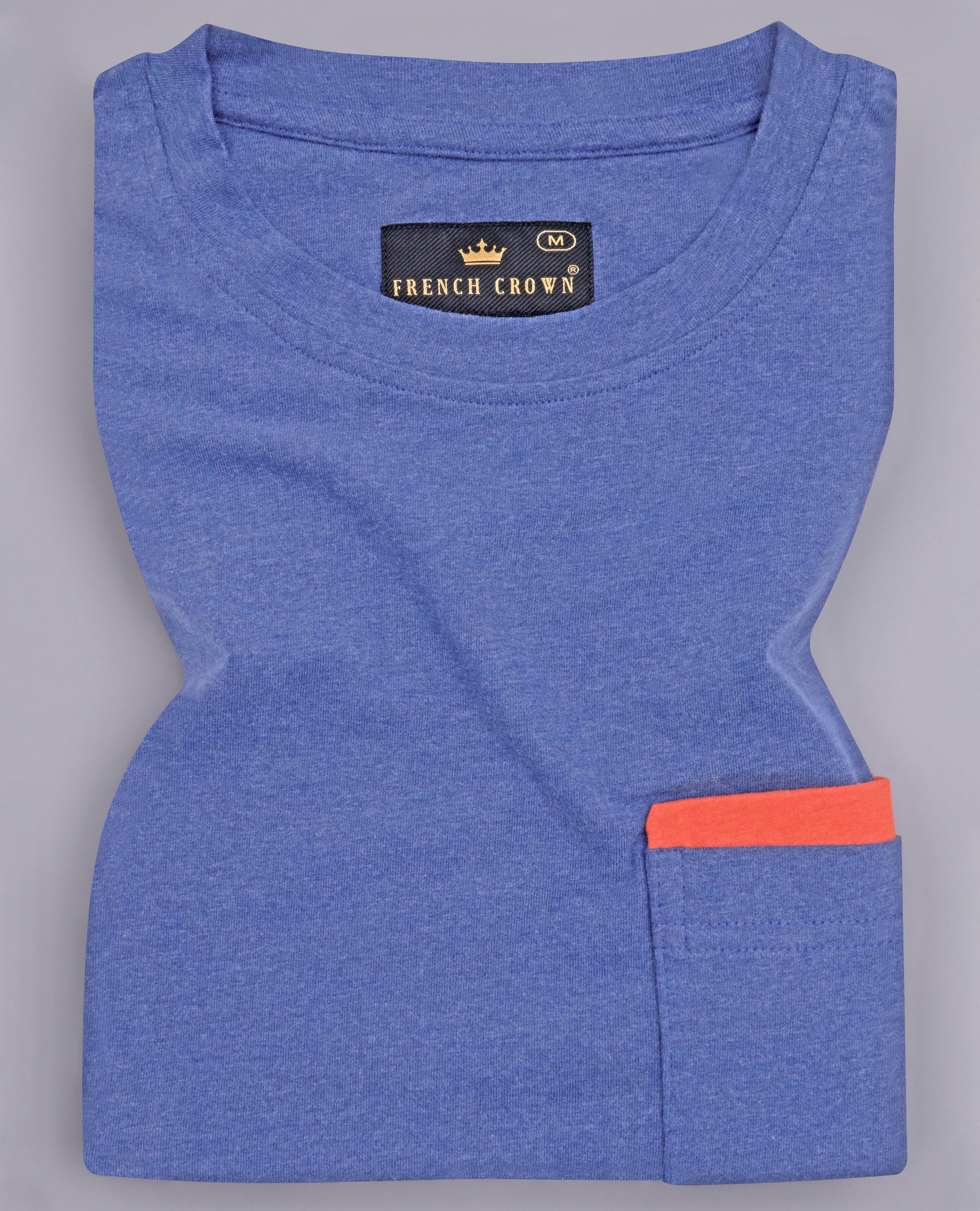 Scampi Blue Half Sleeves Super Soft Premium Round Neck Cotton T-shirt ...