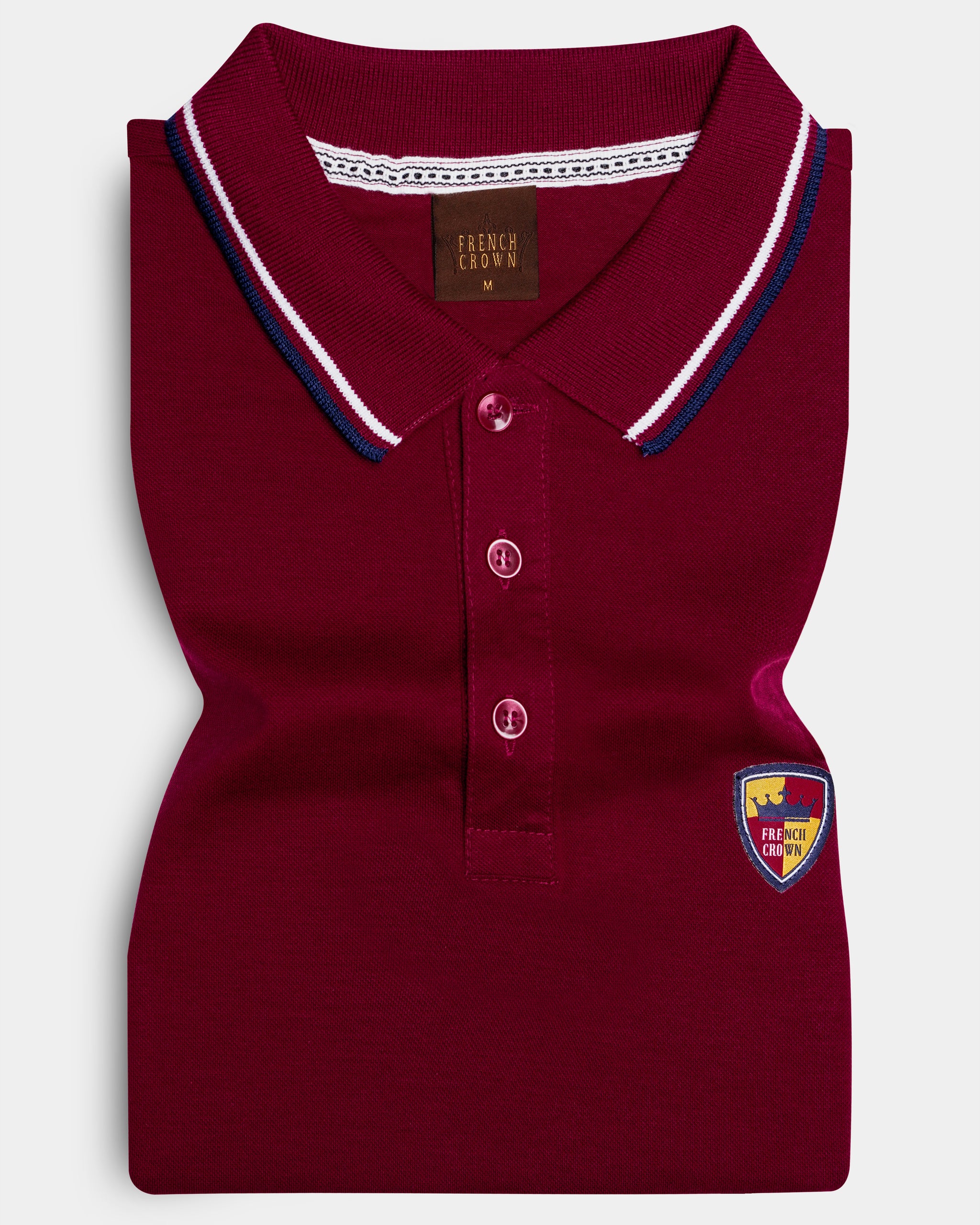 Rustic Red Solid Half Sleeves Super Soft Premium Polo Neck Cotton T ...