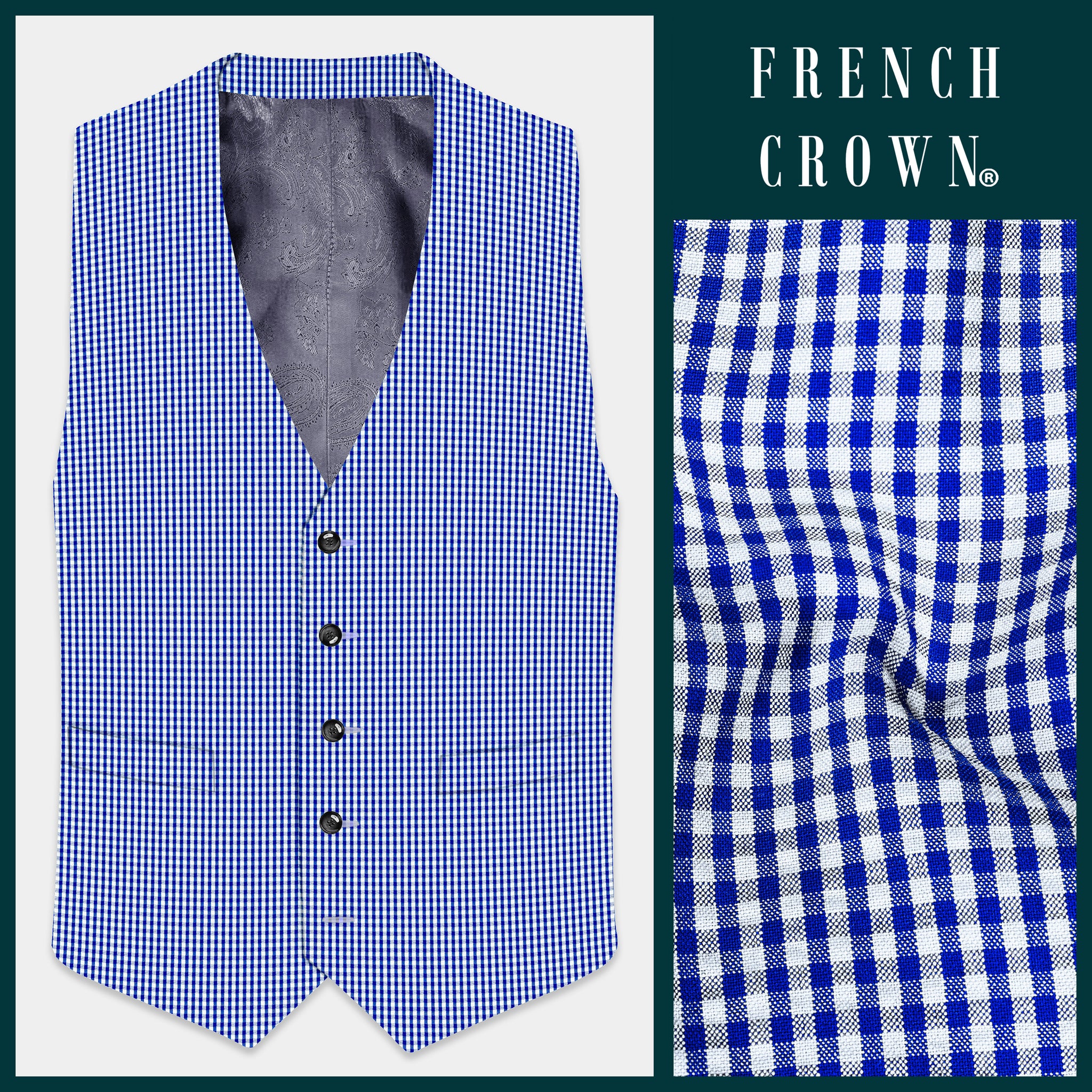 Nautilus-Torea Bay Blue And Bright White Gingham Checks Plaid Premium ...