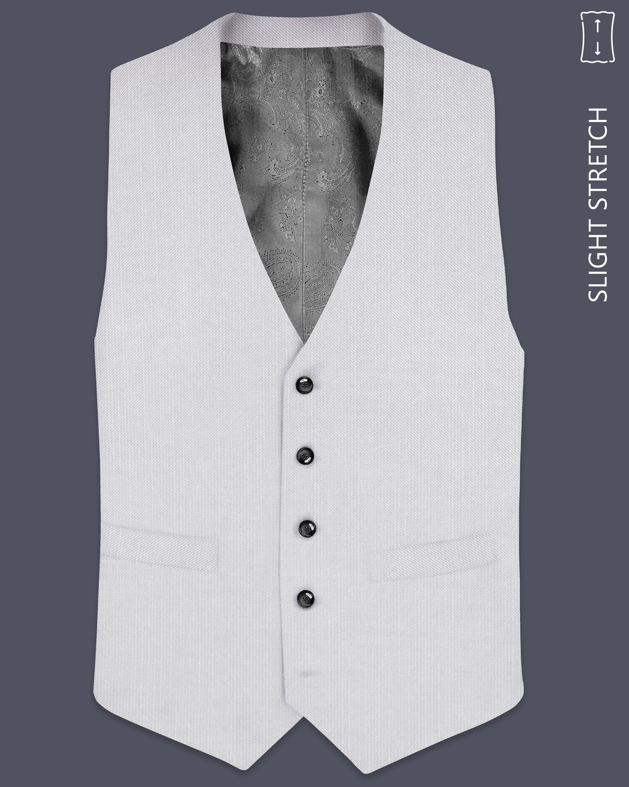 Granite-Alto Gray Solid Premium Wool Rich Waistcoat For Men.