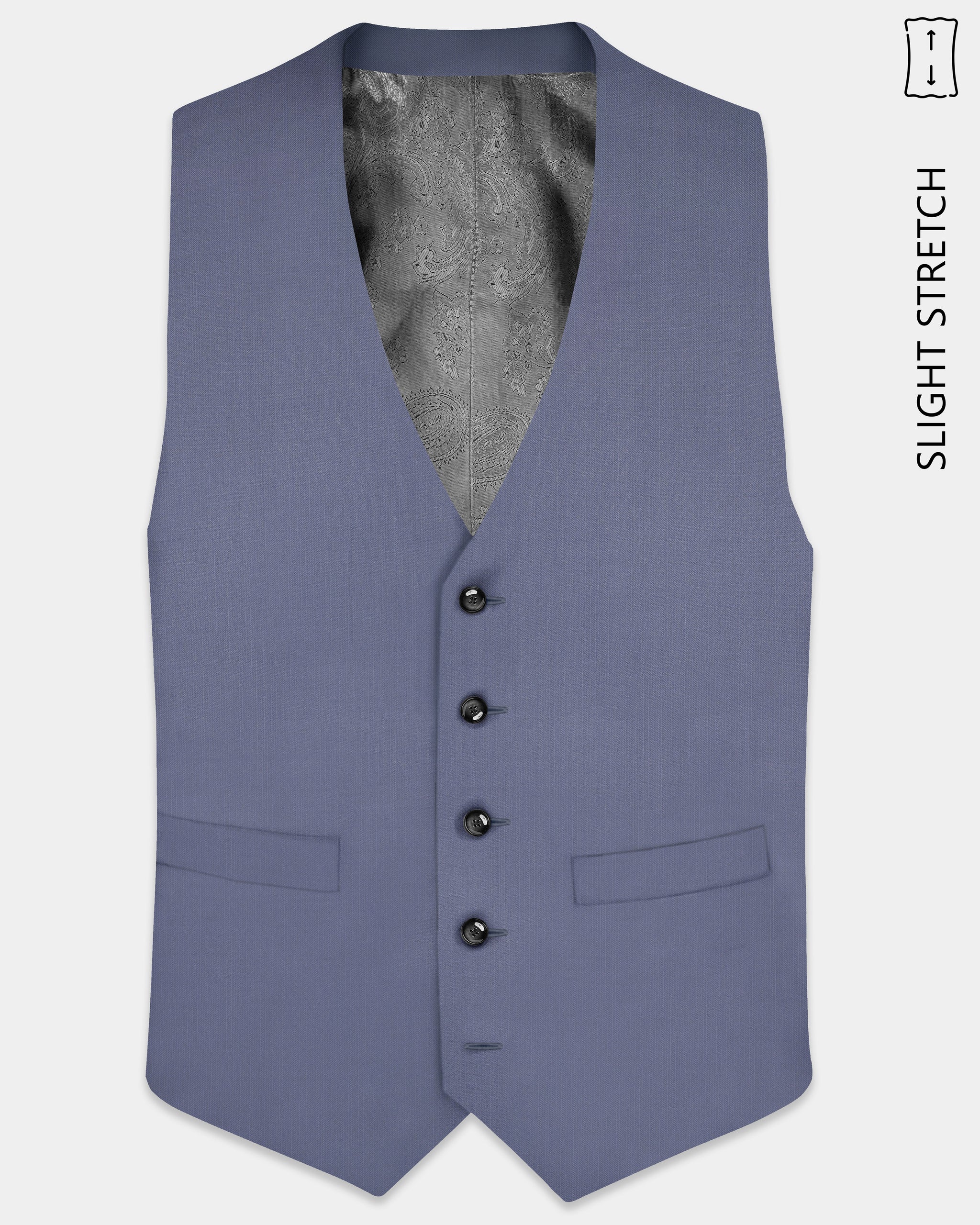 Zenith-Comet Gray Solid Premium Wool Rich Waistcoat For Men.
