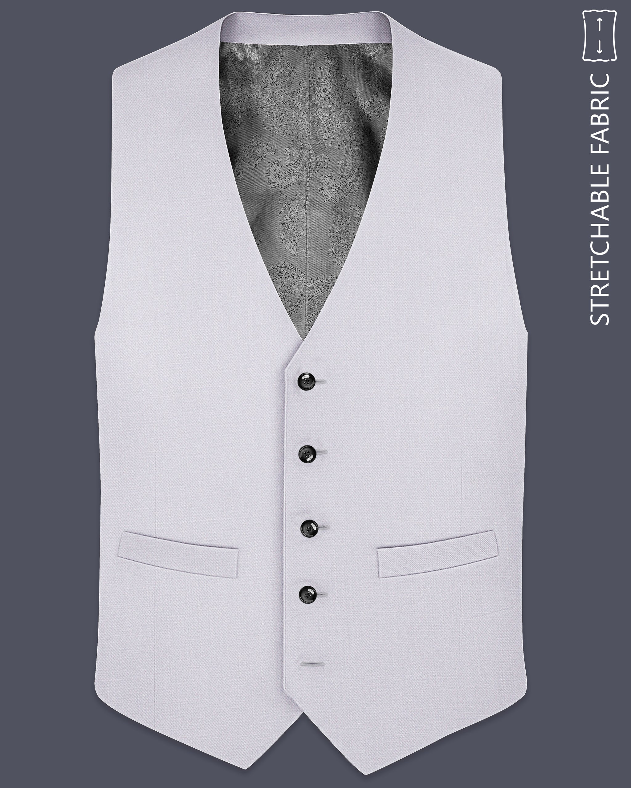 Aristo-Alto Gray Solid Premium Linen Waistcoat For Men.