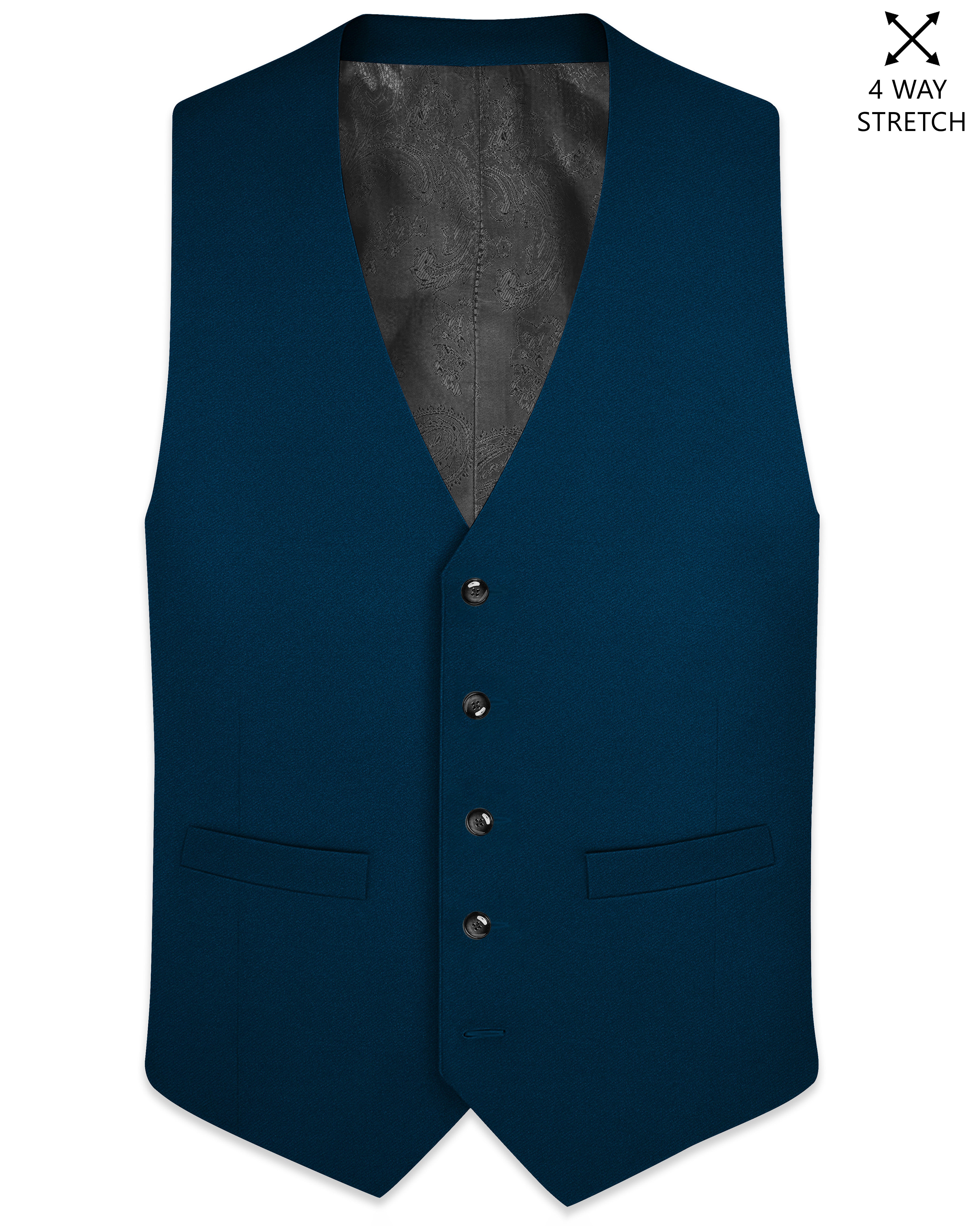 Aureblu-Korean Prussian Blue 4-Way Stretch Solid Premium Wool Rich ...