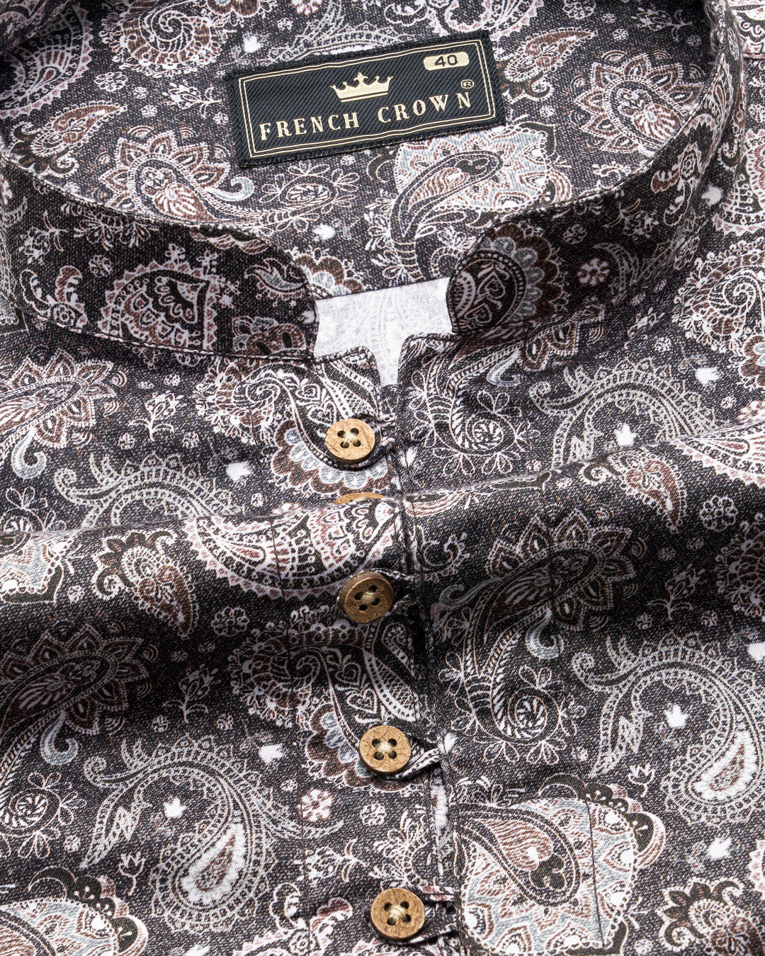 Tuna Gray and Copper Paisley Printed Super Soft Premium Cotton Kurta ...