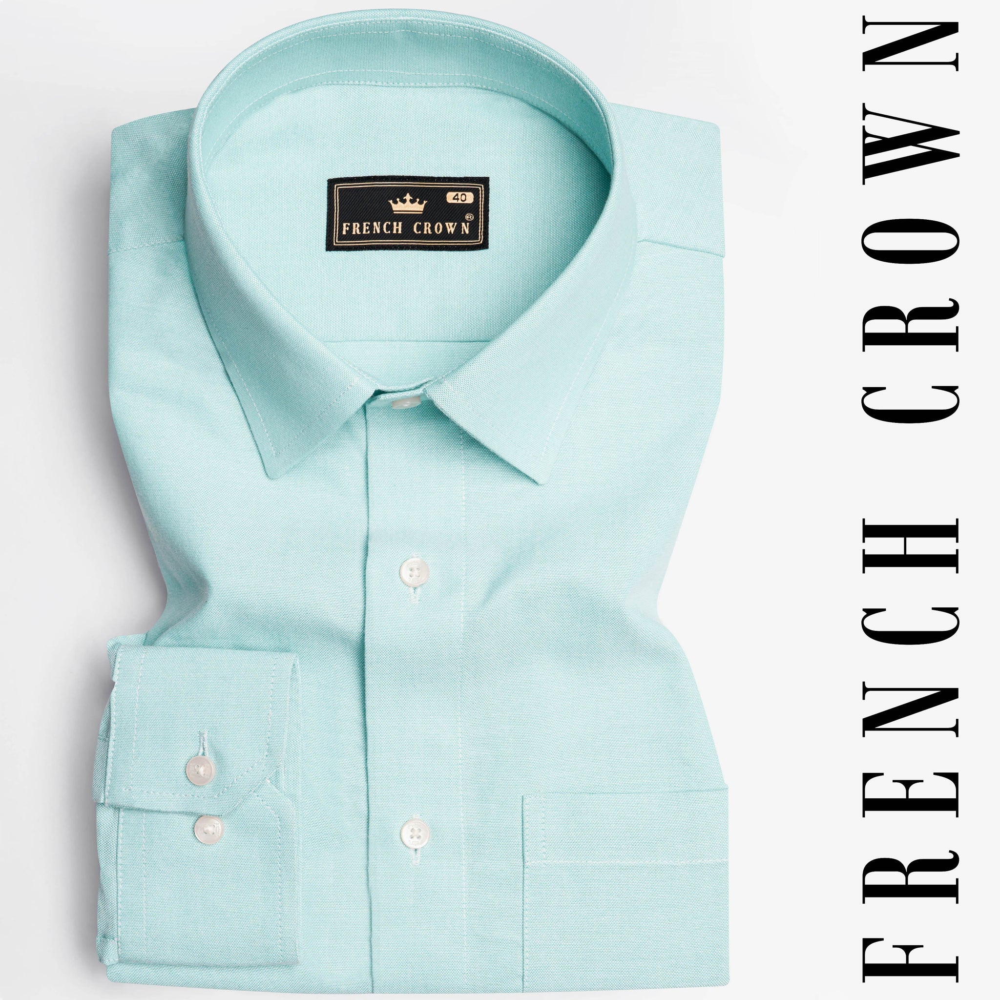 Periglacial Blue Casual Textured Premium Cotton Shirt For Men