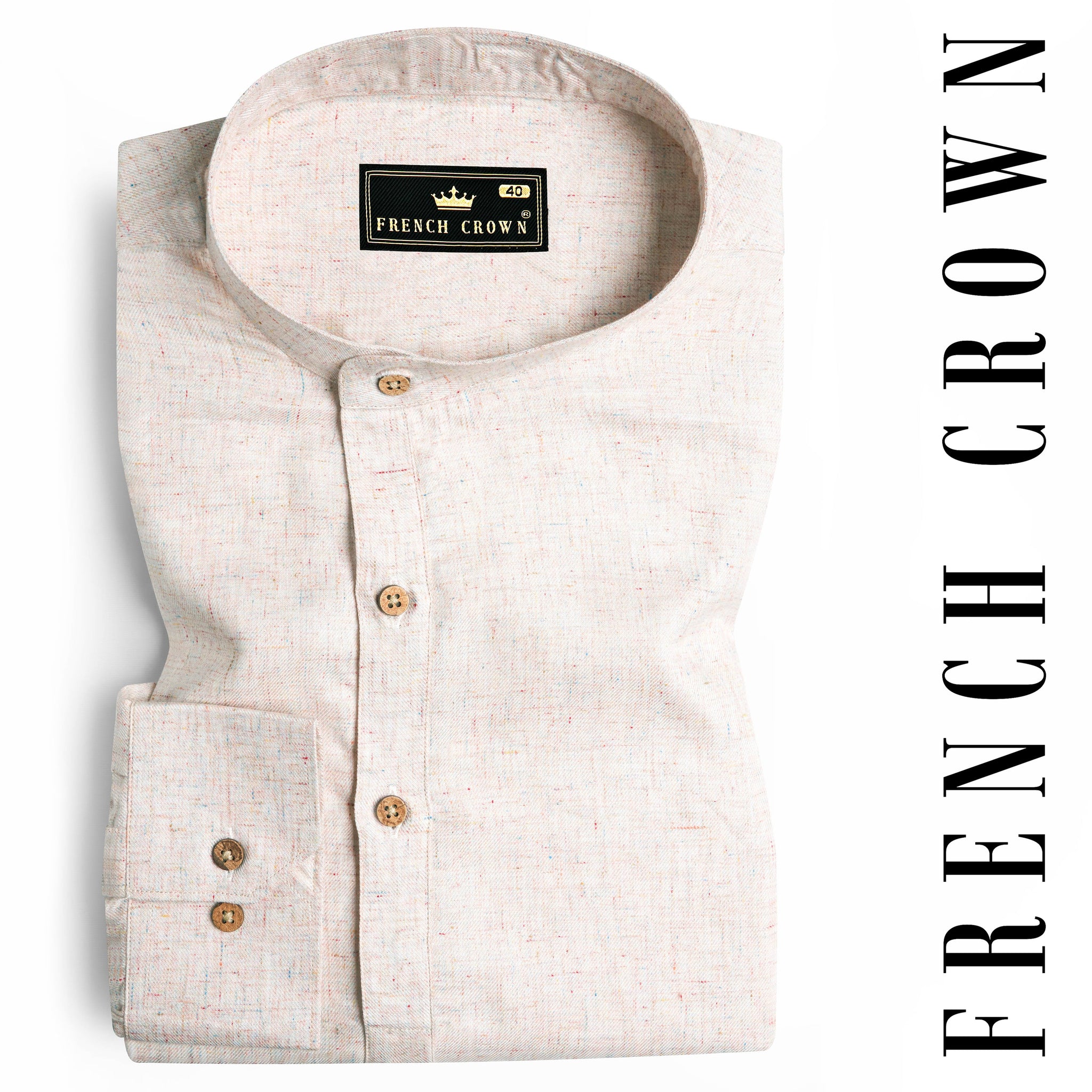 Parchment Brown Casual Textured Premium Cotton Shirt For Men