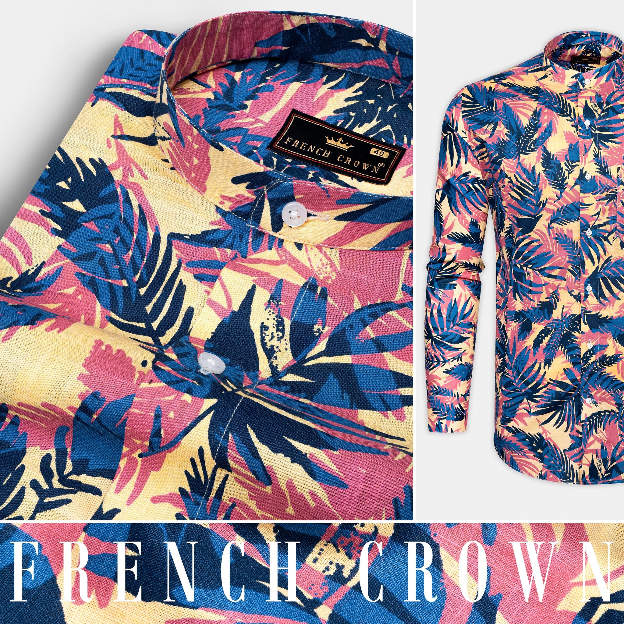 Contessa Red And Regal Blue Formal / Casual Printed Premium Cotton ...