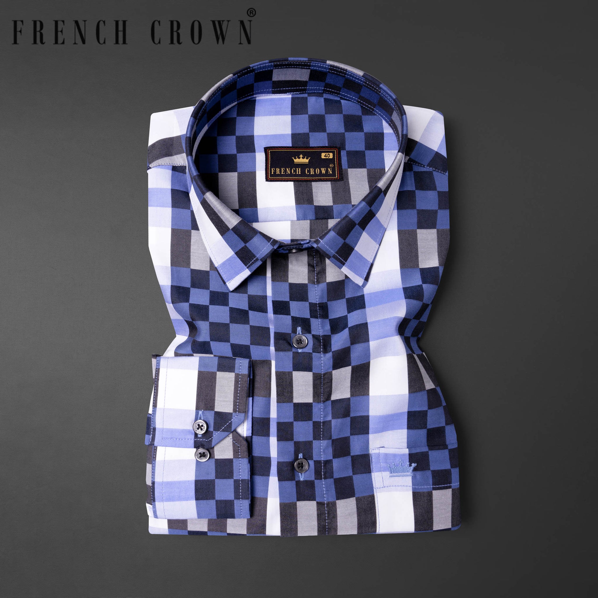 Topaz Gray Casual Checks-Plaid Premium Cotton Shirt For Men - Snitch Shirts