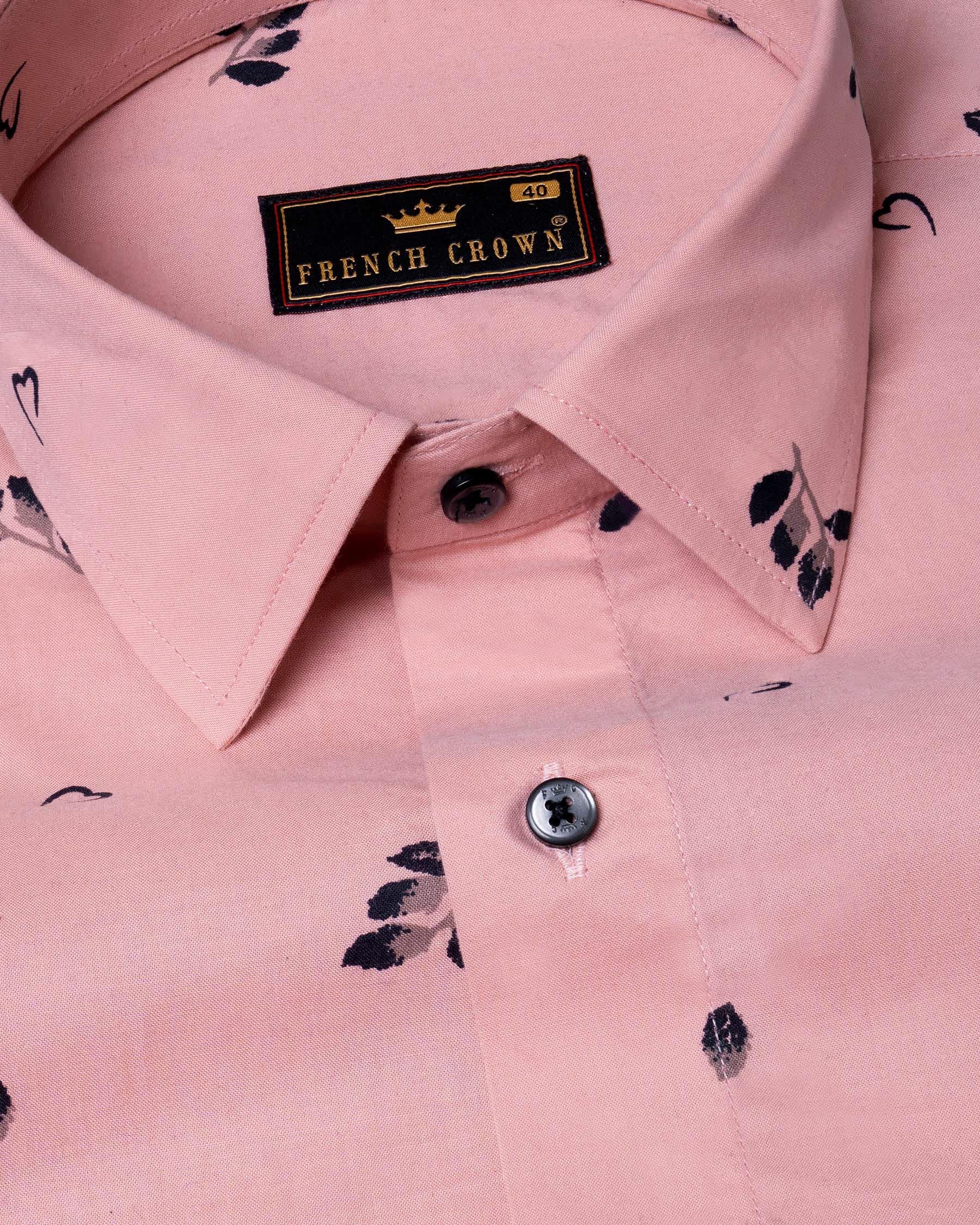 Shilo Pink flowers printed Premium Cotton Shirt