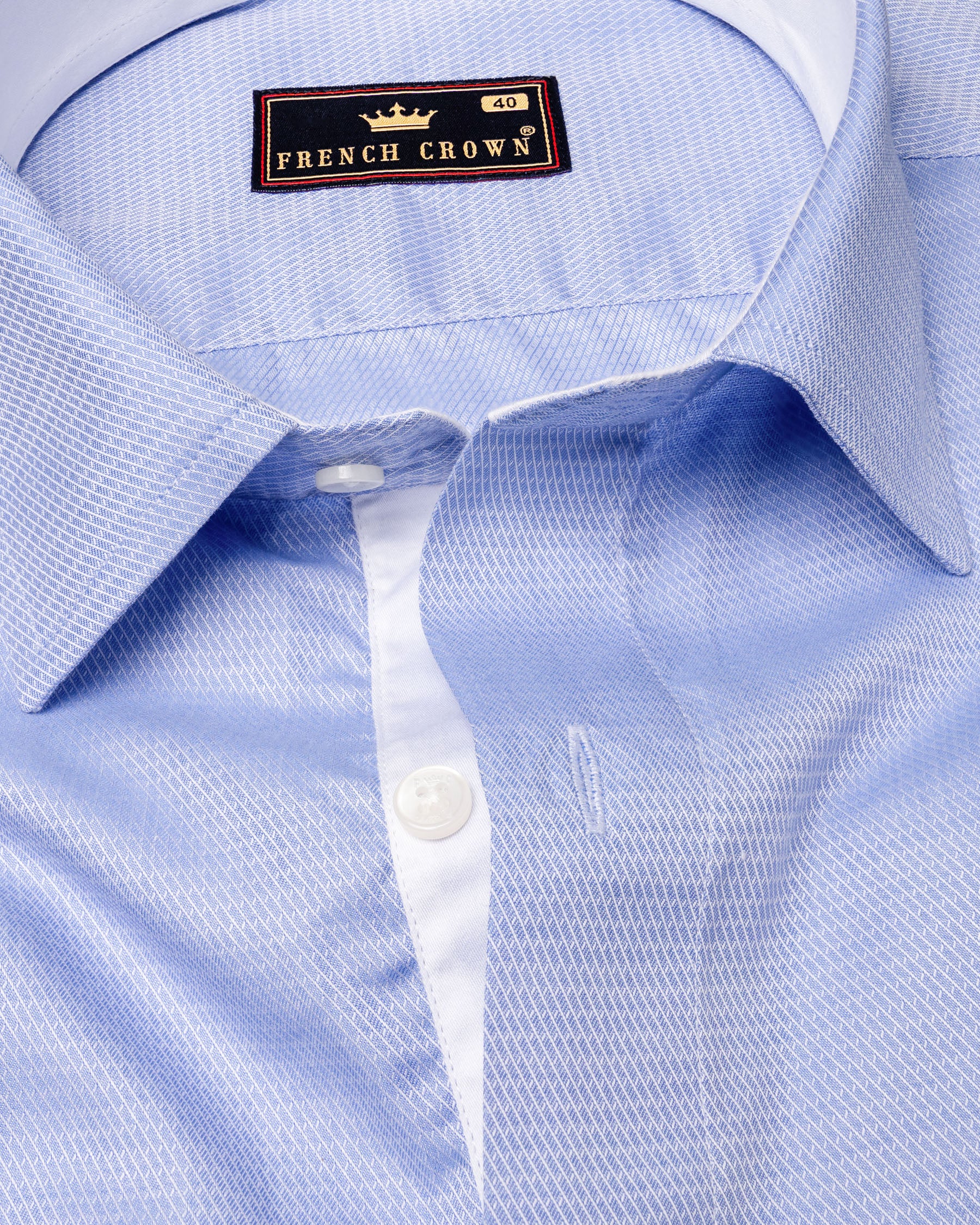 Periwinkle Blue Textured Formal Premium Cotton Shirt For Men - Snitch ...