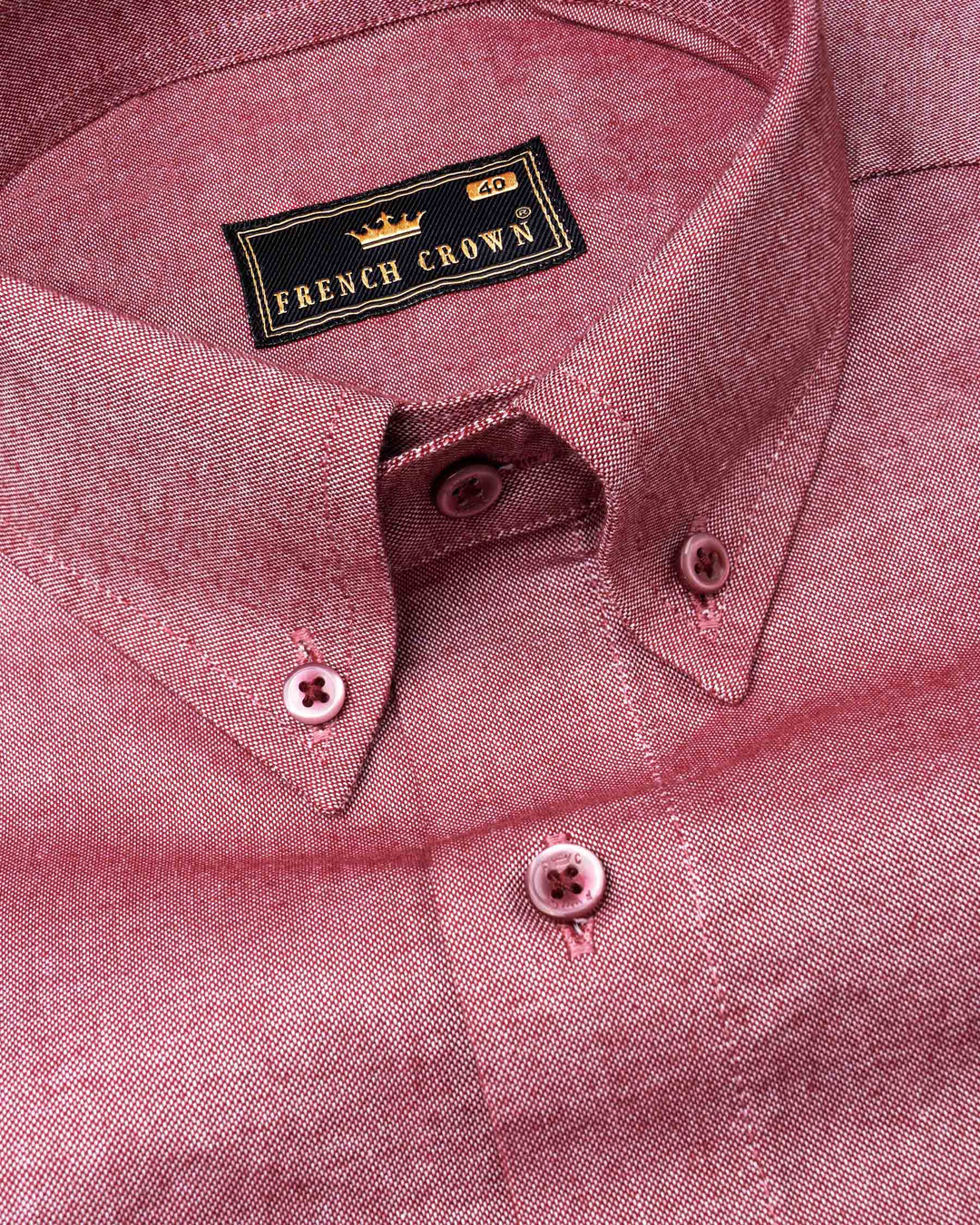 Contessa Red with Grey Pocket Solid Royal Oxford Shirt 6455-BD-MN-38 ...