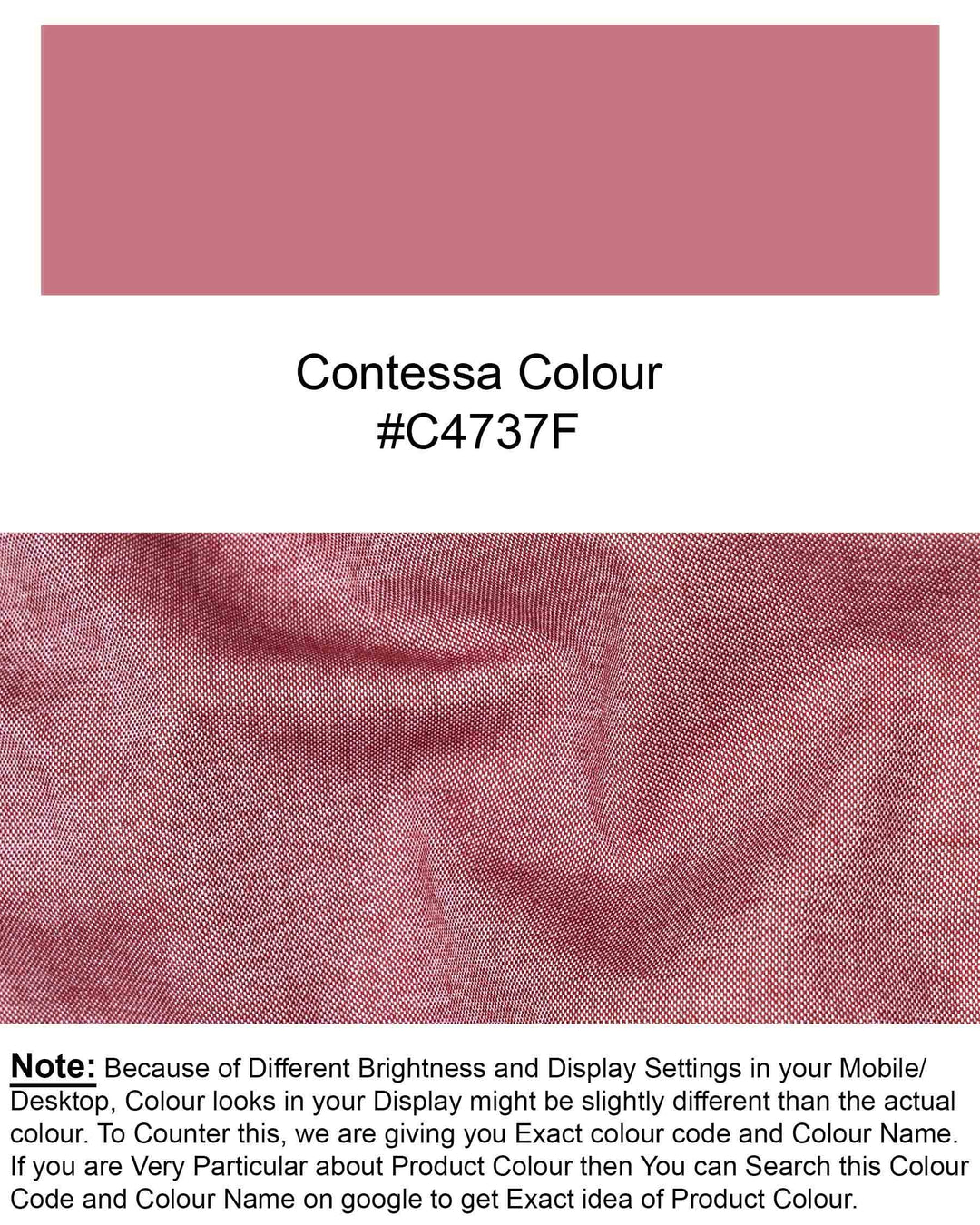 Contessa Red with Grey Pocket Solid Royal Oxford Shirt 6455-BD-MN-38 ...