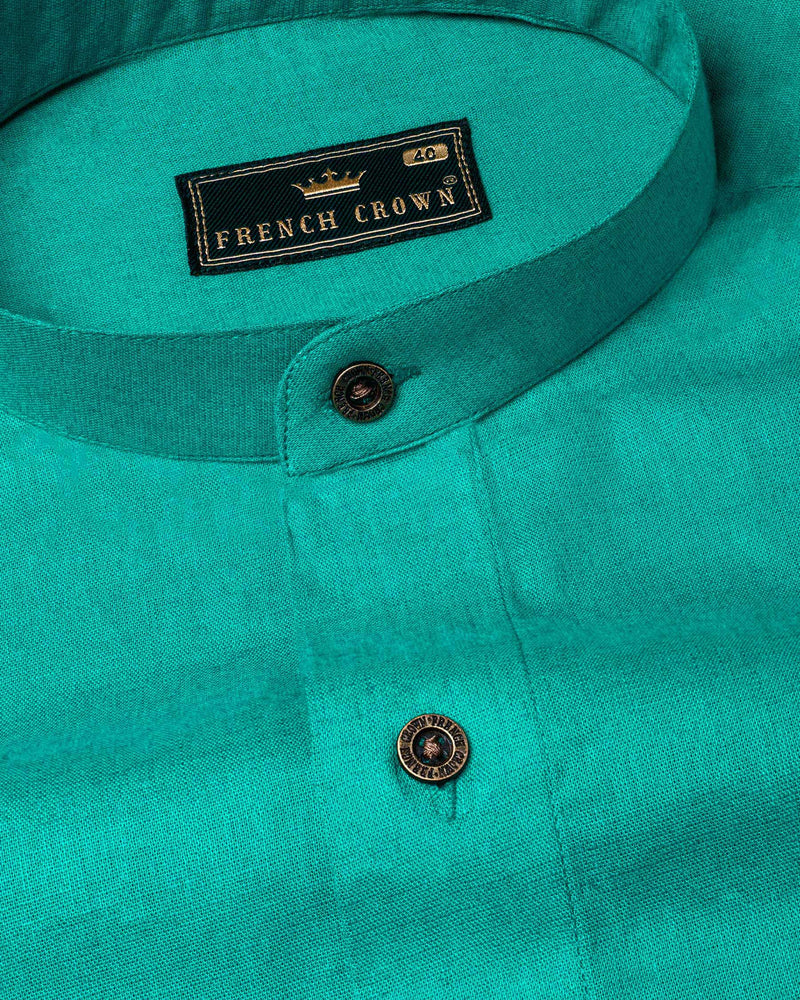 Topaz Aqua Luxurious Linen Shirt 6649-M-MB-38,6649-M-MB-H-38,6649-M-MB ...