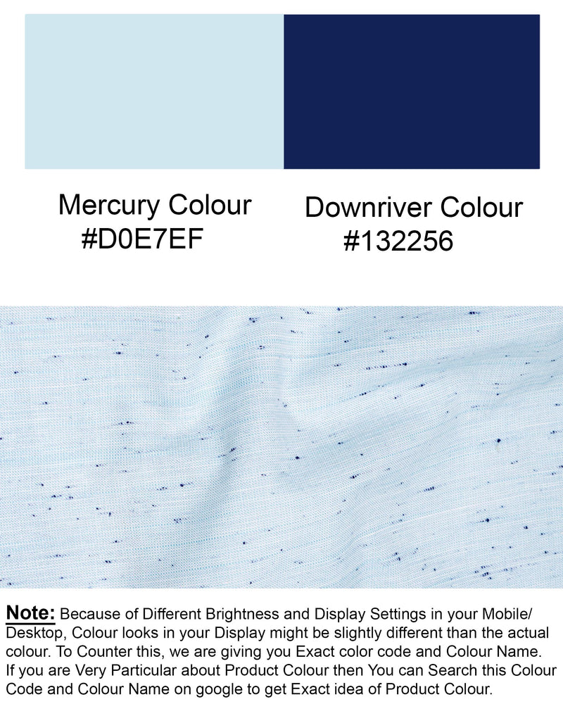 Mercury Blue and Downriver Blue Twill Textured Premium Cotton Shirt ...