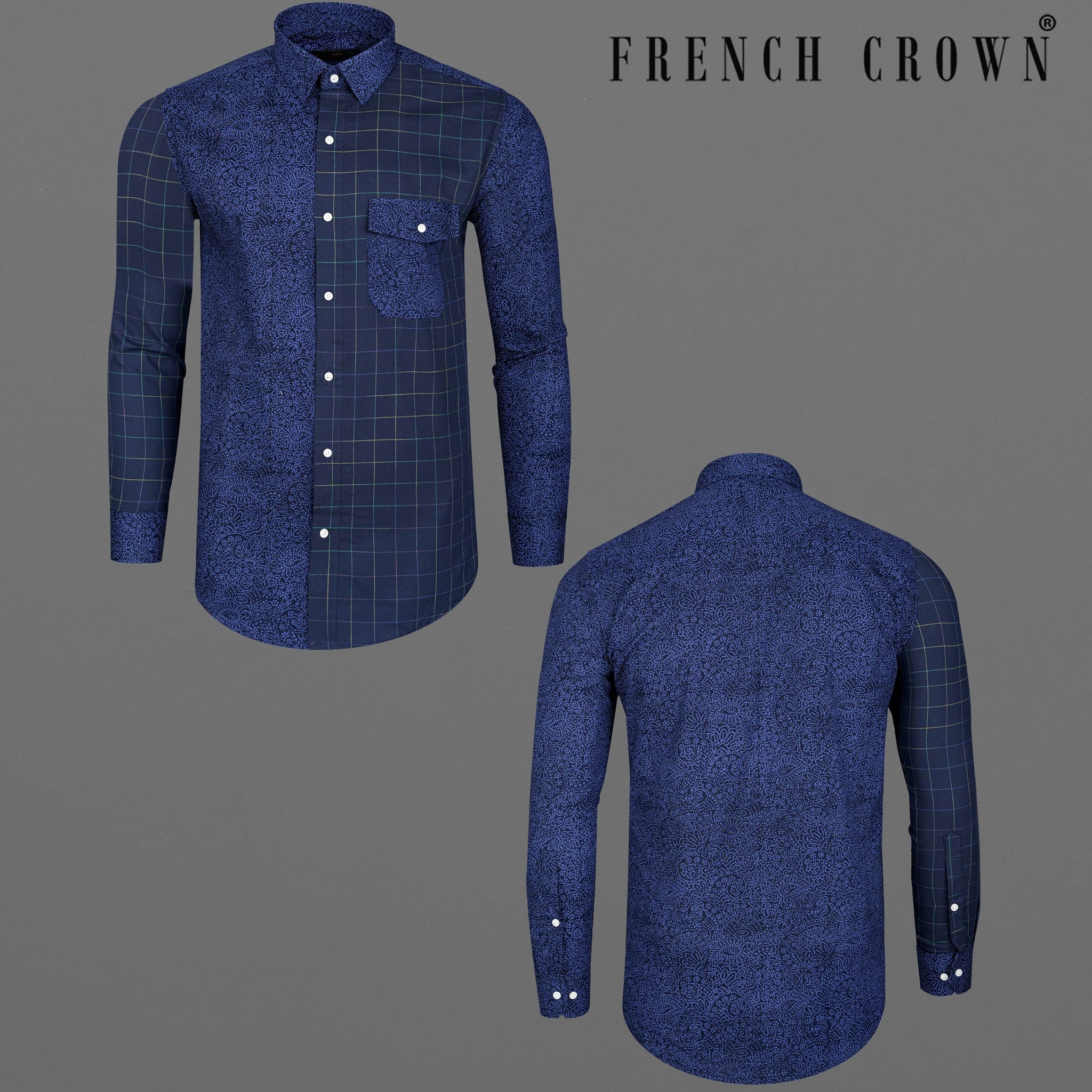 Licorice and Victoria Blue Casual Prints Premium Cotton Shirt For Men ...