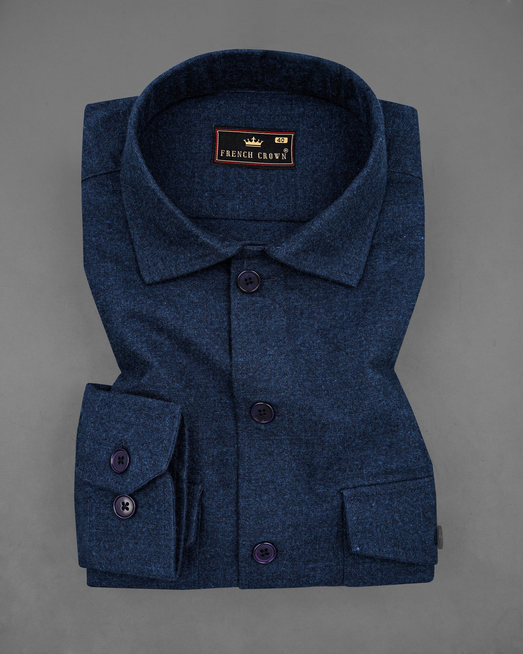 Firefly Navy Blue Casual Plain-Solid Premium Shackets / Overshirt For ...