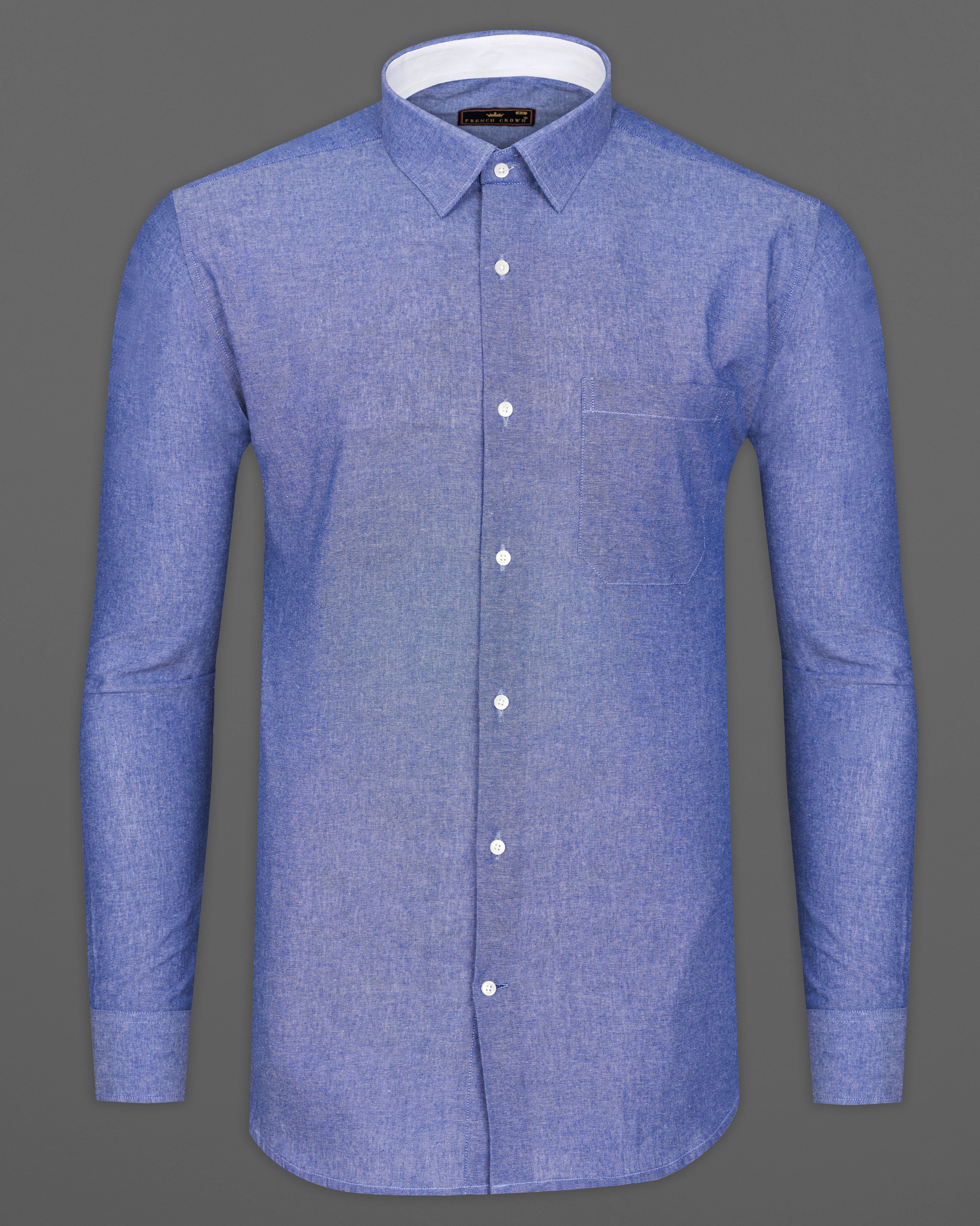 Scampi Blue Luxurious Linen Shirt