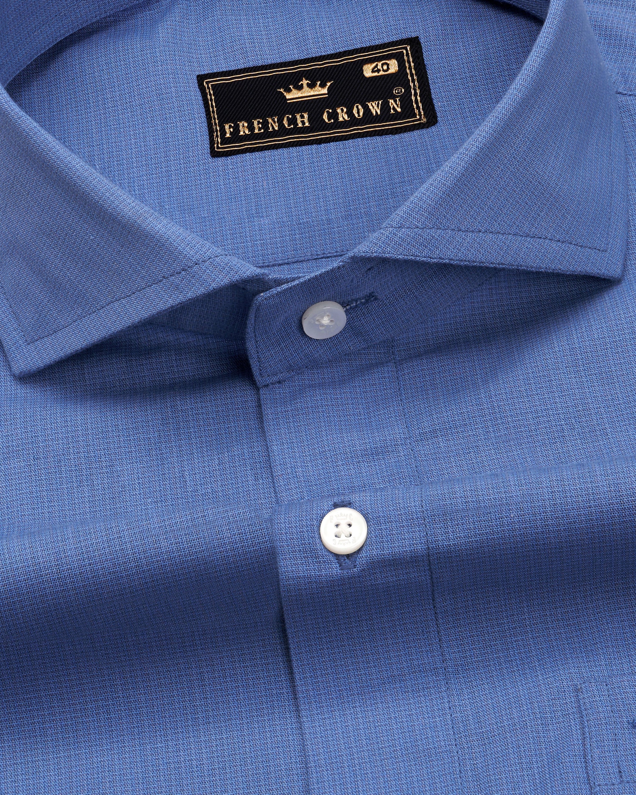 Scampi Blue Casual/Formal Plain-Solid Premium Cotton Shirt For Men ...