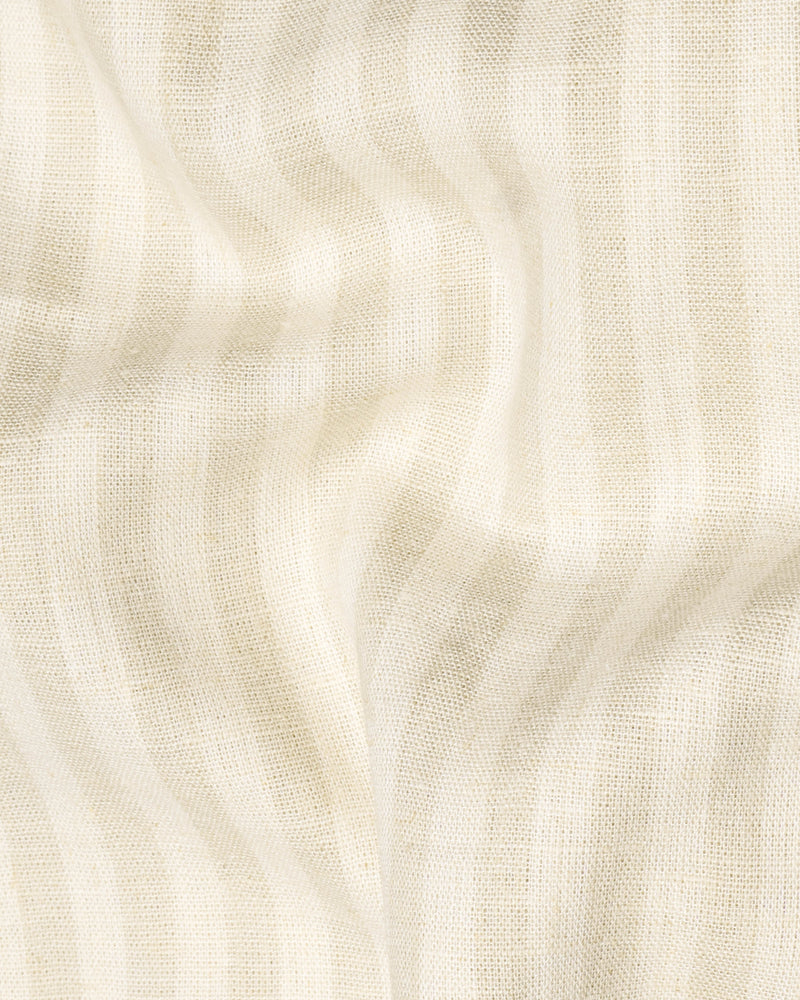 Eggshell Cream Striped Luxurious Linen Shirt 9576-CA-38, 9576-CA-H-38 ...